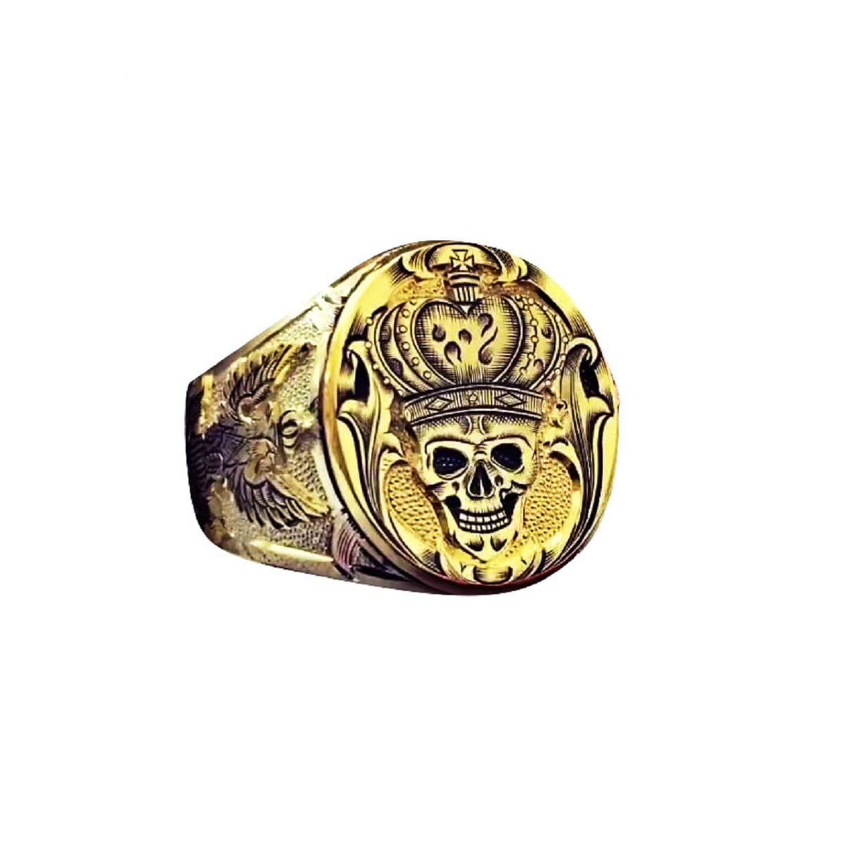 MayiaHey Skull Head Ring, Crown Skull Ring for Men, Gothic Skull Cross ...