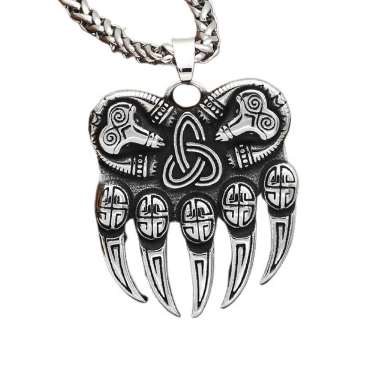MayiaHey Viking Bear Claw Pendant, Celtic Wolf Paw Necklace for Men ...
