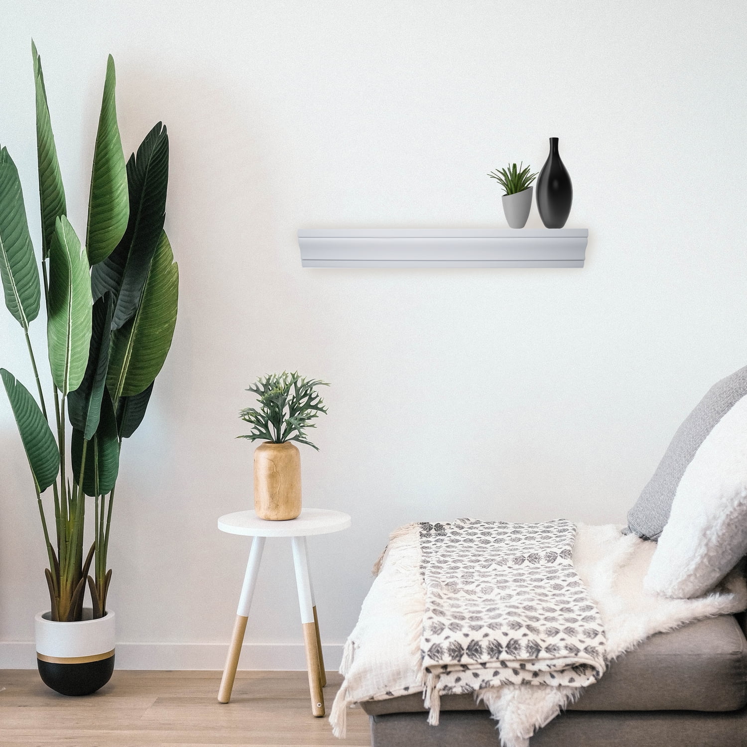 Maykoosh 2' Wood Floating French Country Shelf With decorative Fronts ...