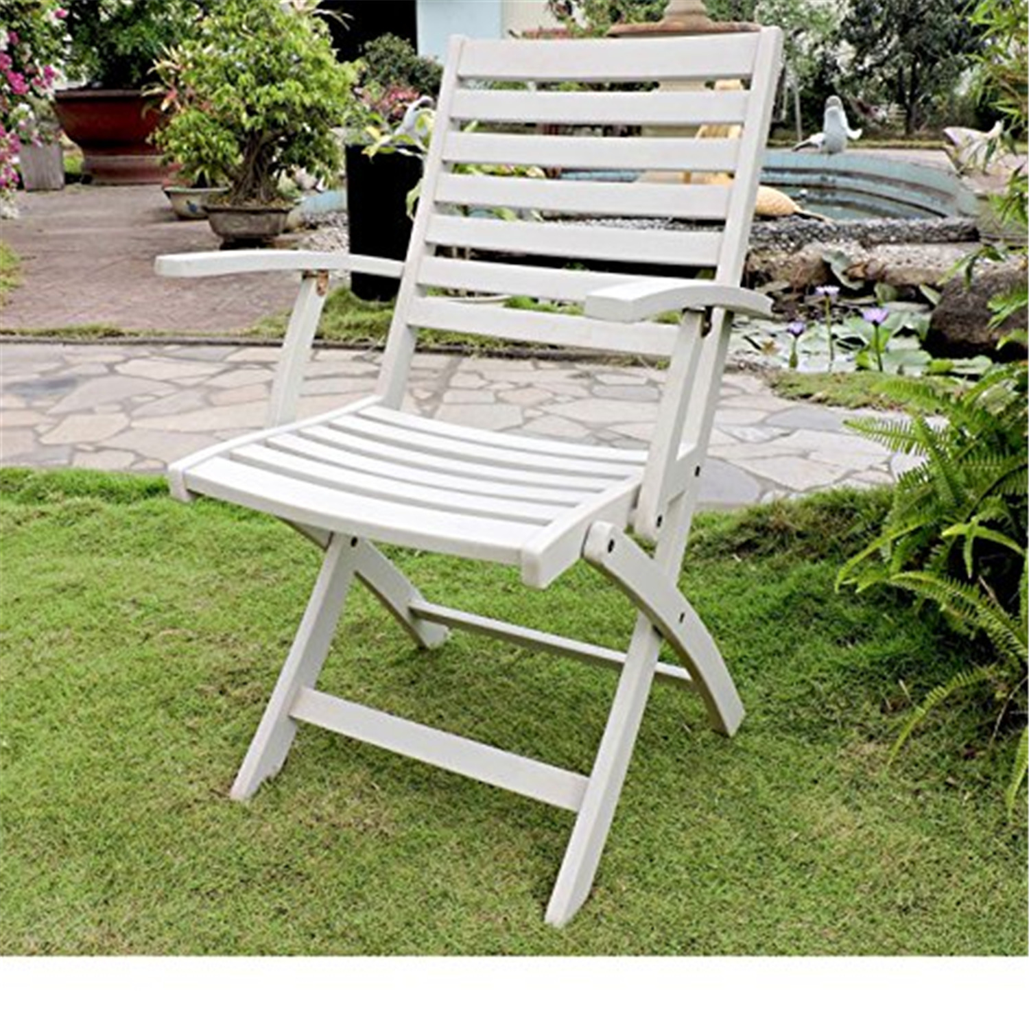 Acacia Folding Armchairs - Set of 2 - Patio Seating - Wide Seat ...