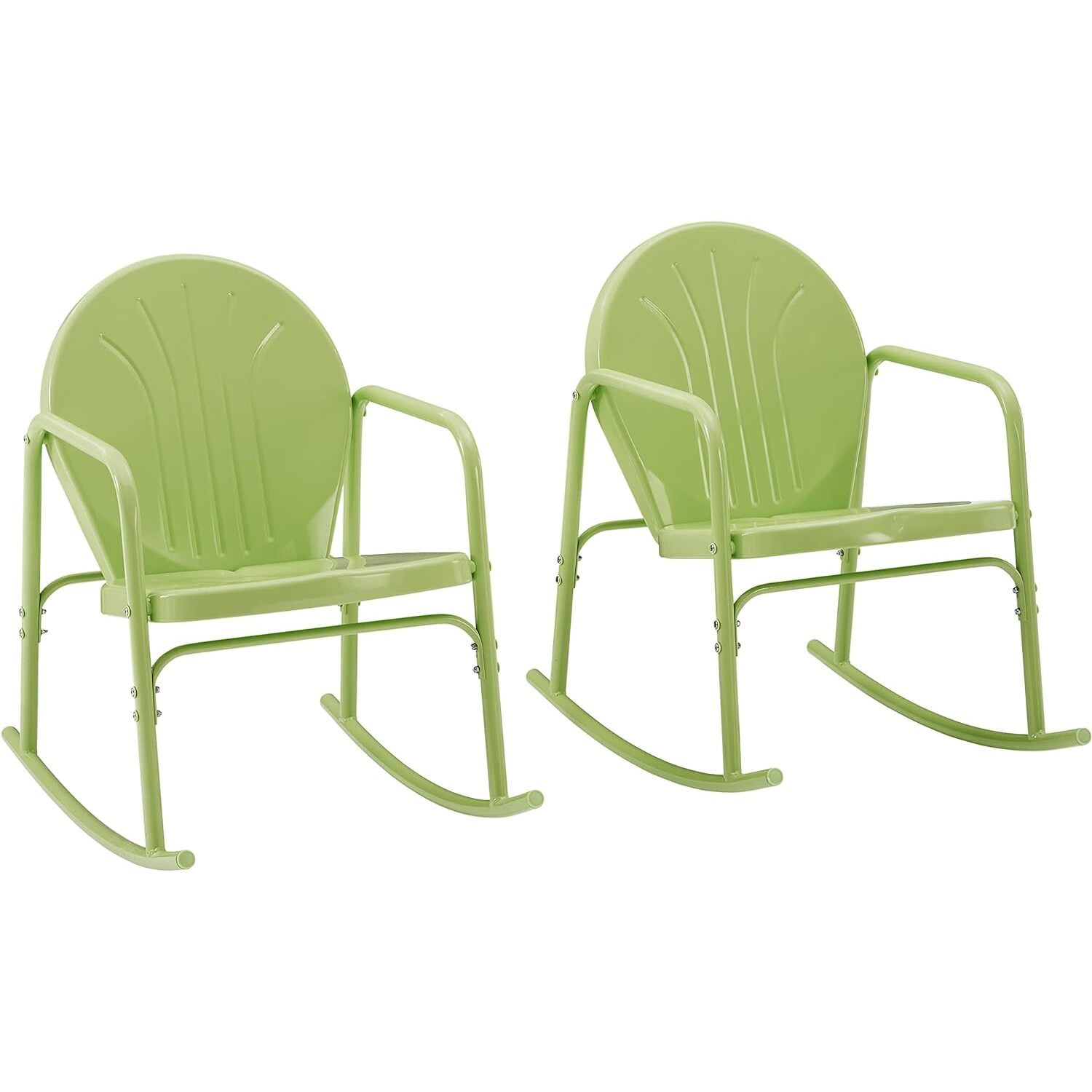 Maykoosh Antique Appeal 2Pc Outdoor Metal Rocking Chair Set Key Lime ...