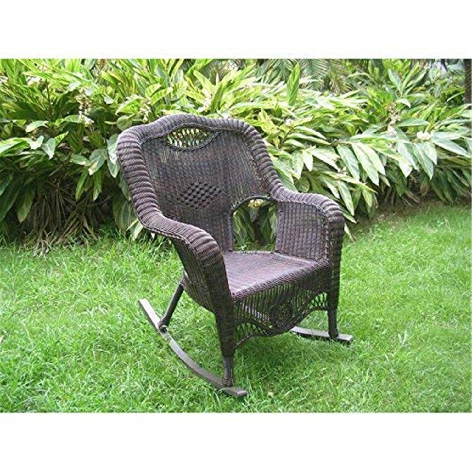 Rocking Chair Indoor Outdoor Resin Wicker Antique Style Rocker Aluminum ...