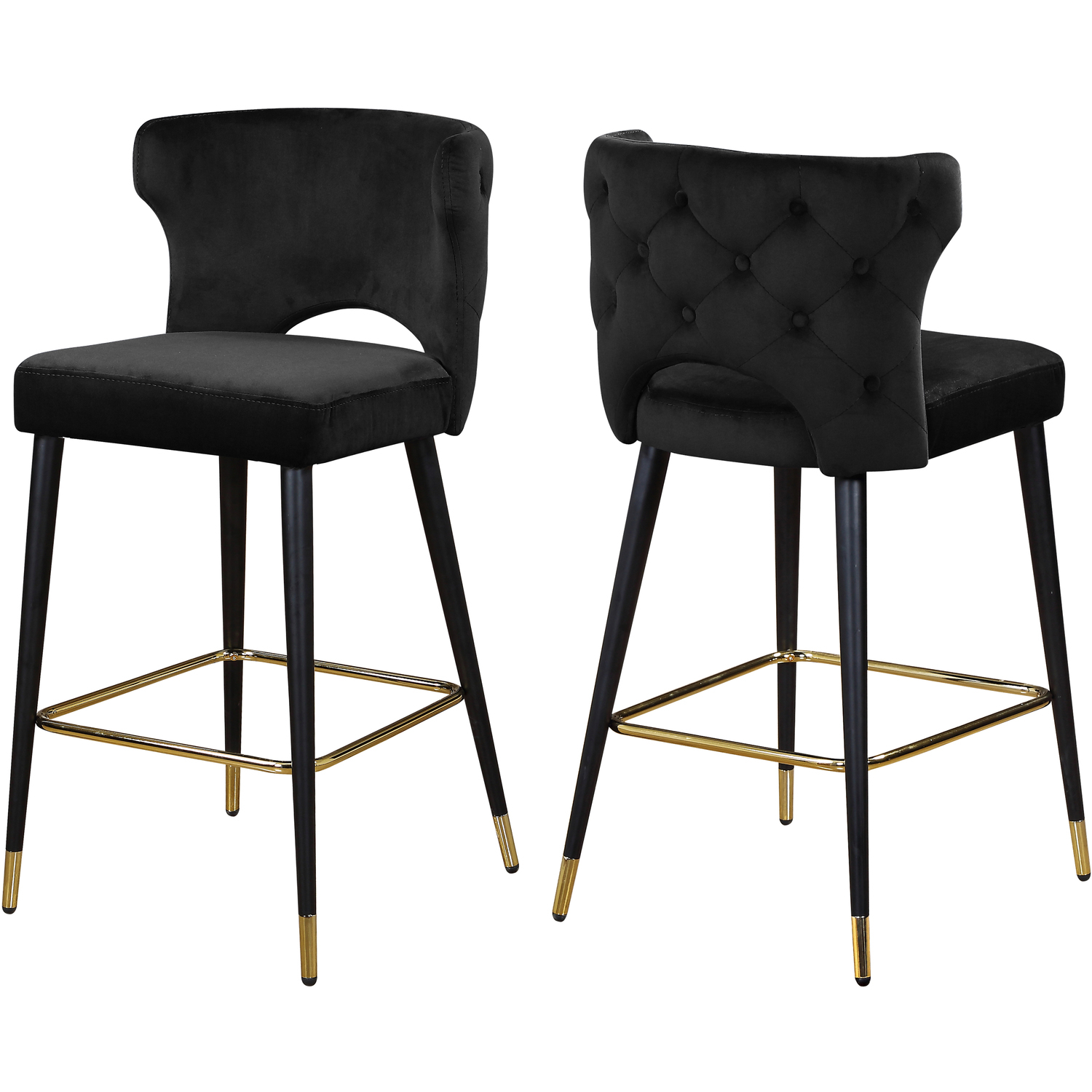 Maykoosh Art Nouveau Allure Black Velvet Stool, Set of 2 - Walmart.com