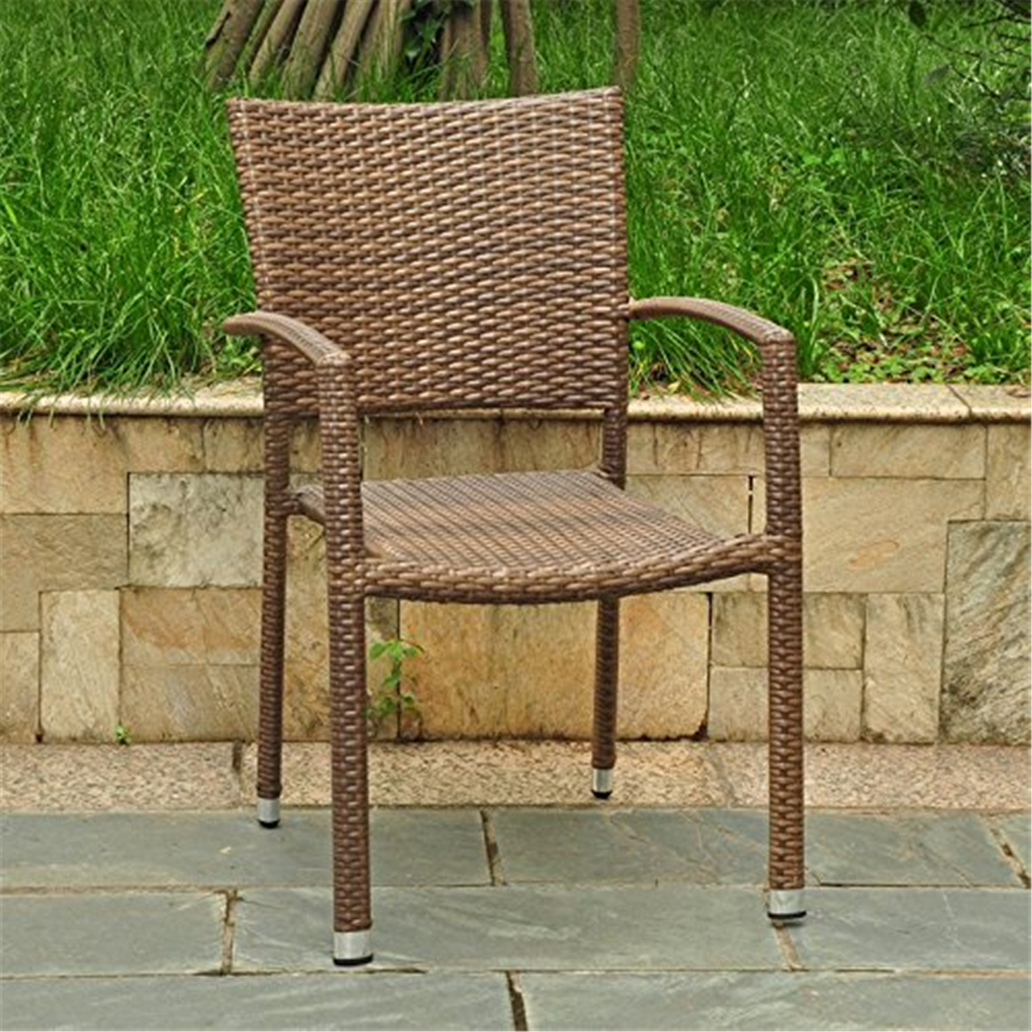 Maykoosh Art Nouveau Allure Resin Wicker Square Back Dining Chair ...