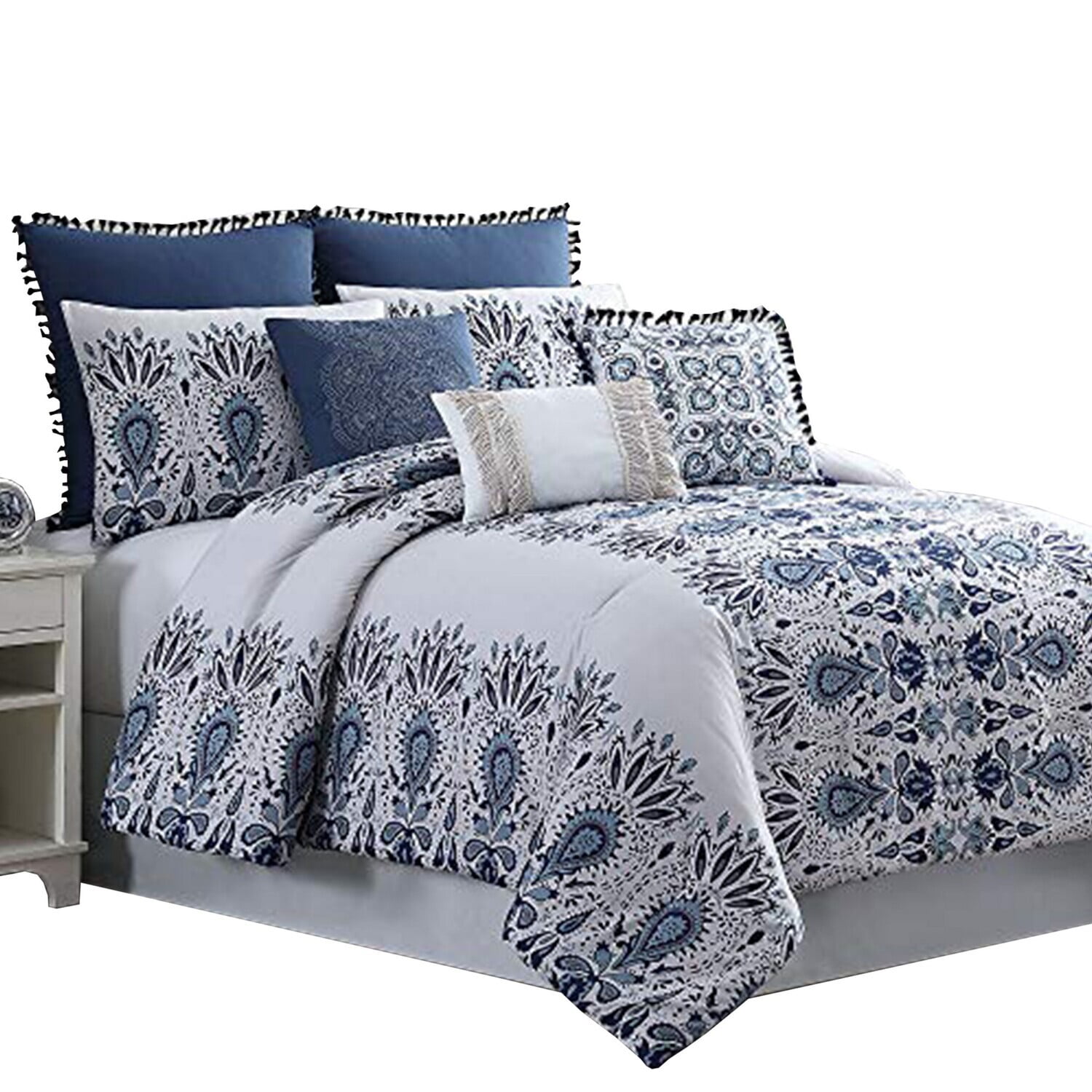 Maykoosh Asian Aesthetics A 8 Piece King Comforter Set With Floral ...