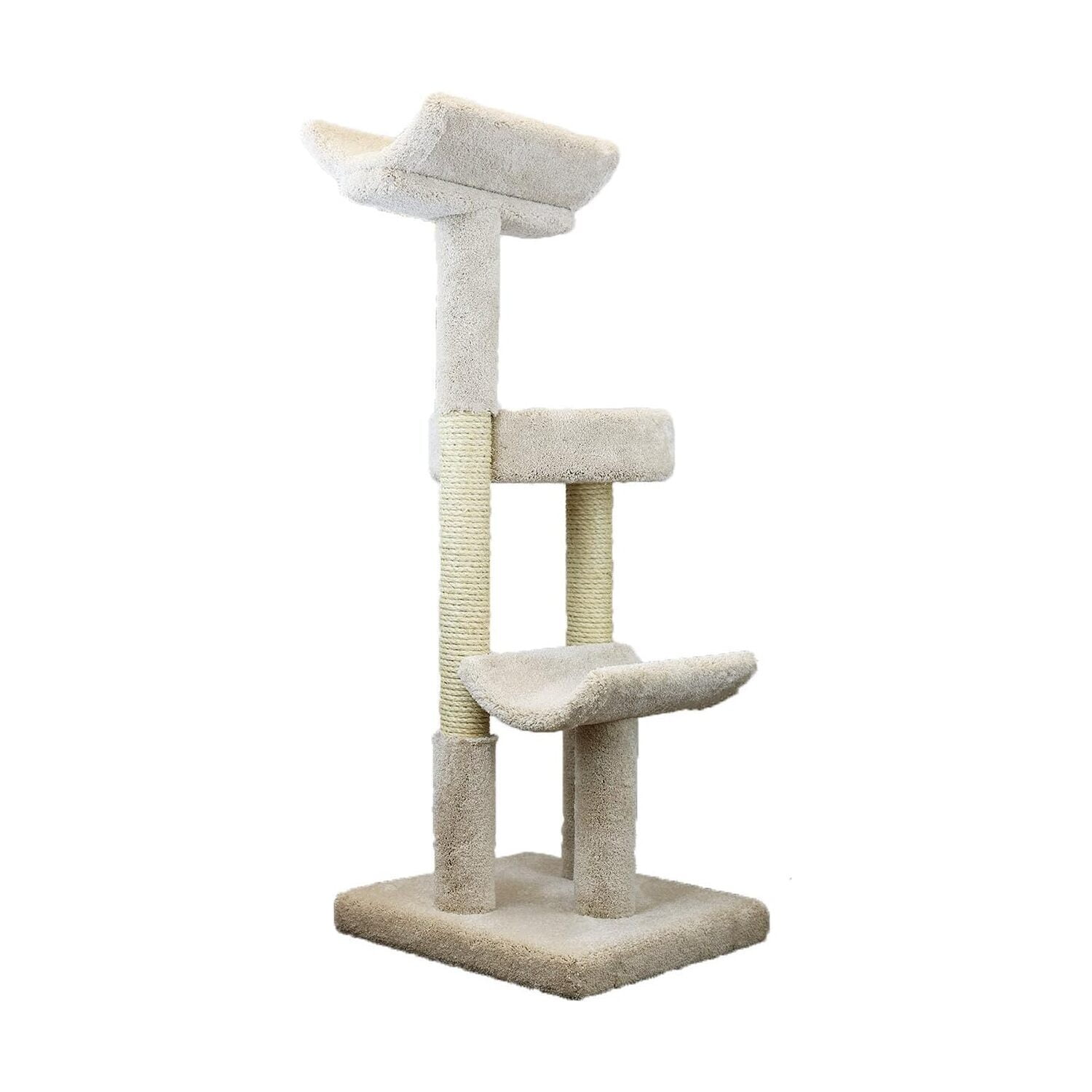 Maykoosh Asian Aesthetics Cat Trees -Beige Double Scratching Post Cat ...