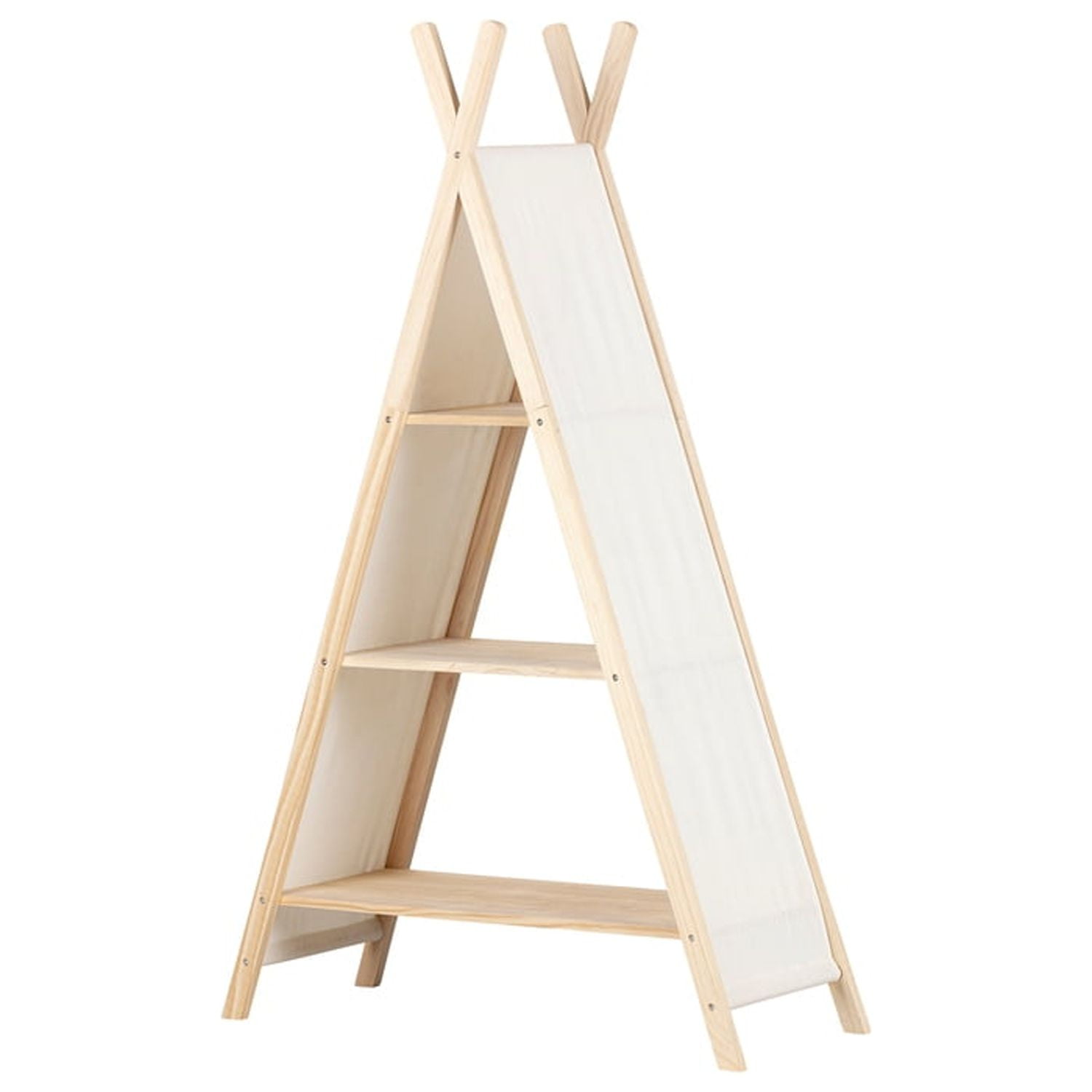 HomeStock Asian Aesthetics Triangular 3-Tier Shelving Unit - Natural ...