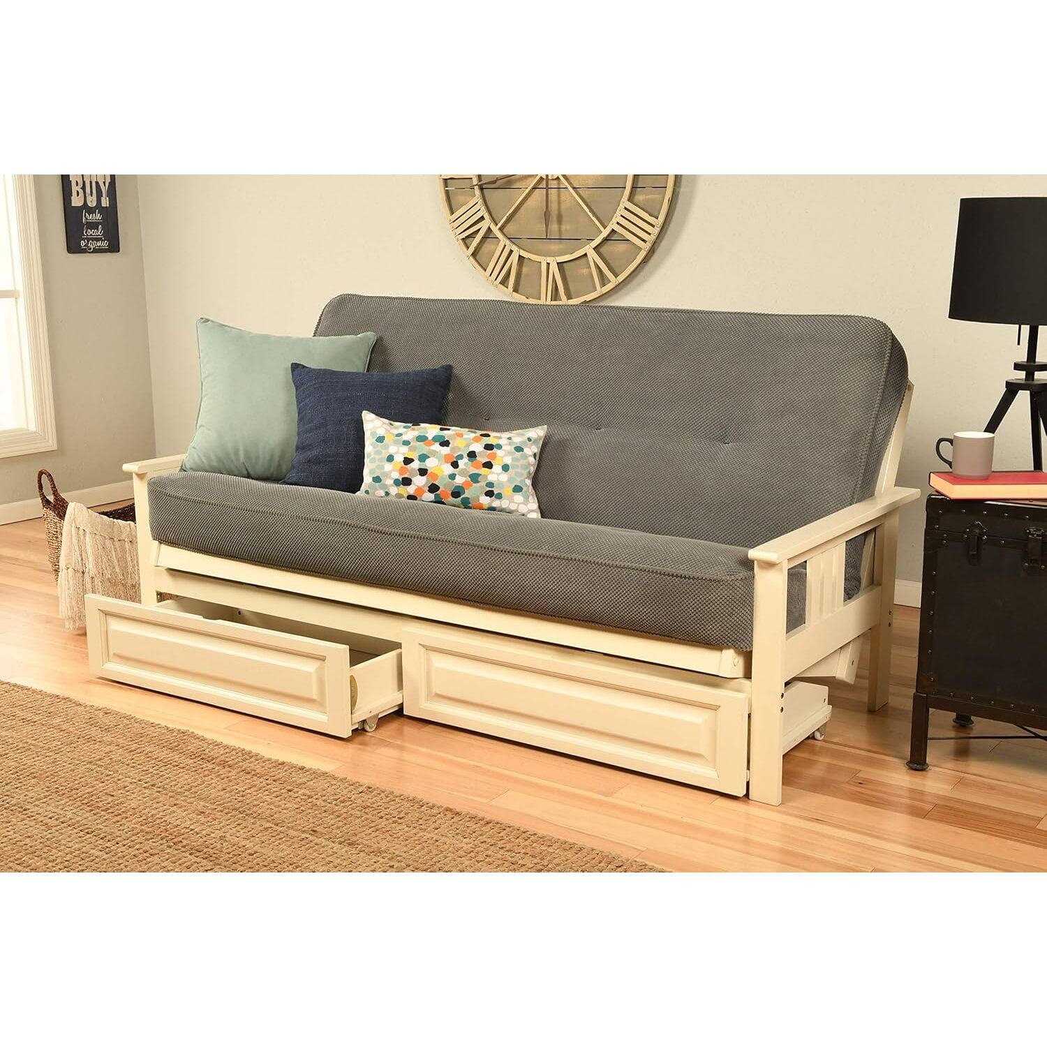 Maykoosh Island Oasis Full Futon Frame Set with Mattress and Storage ...