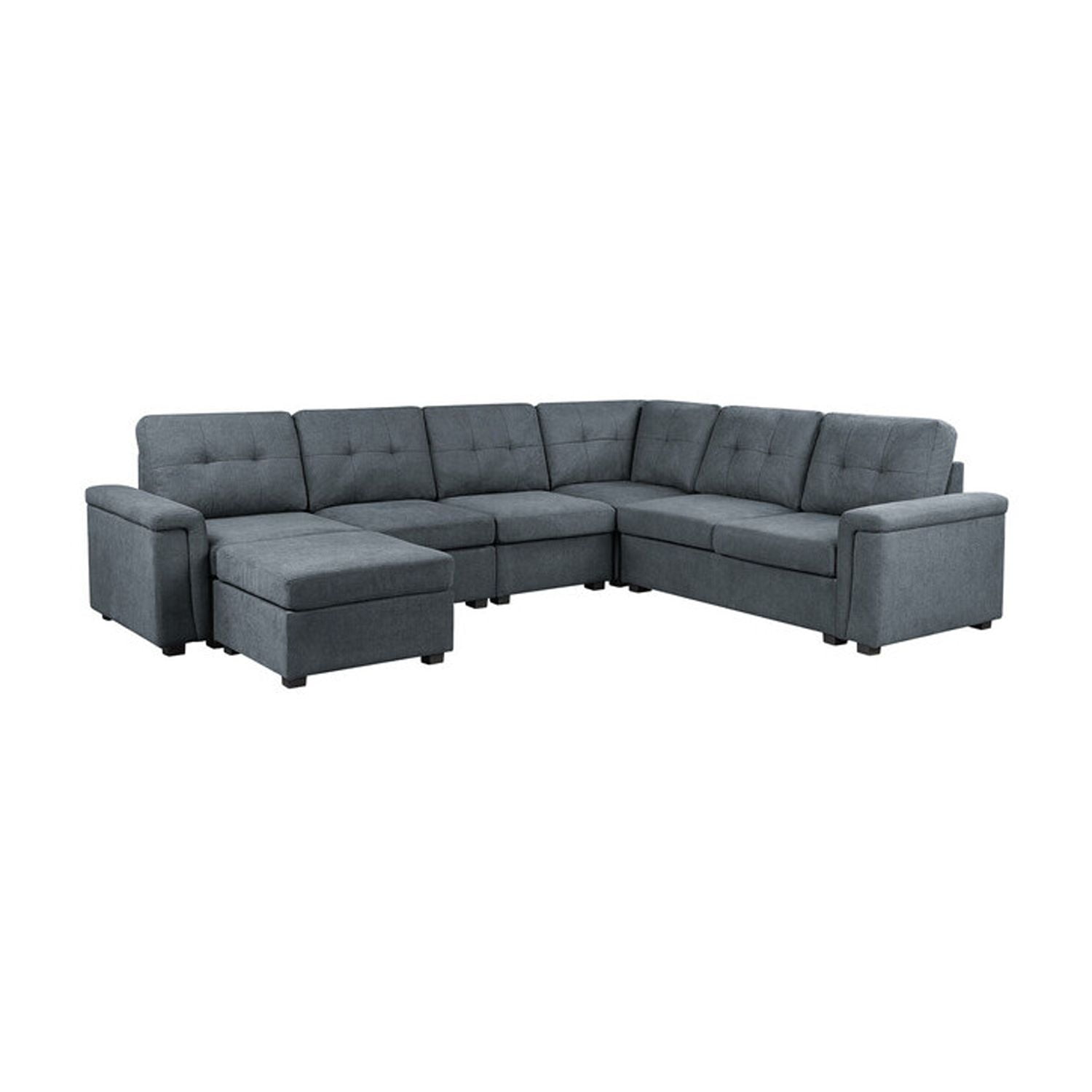 Maykoosh Asian Fusion Reversible L-Shape Sectional Sofa with Ottoman ...