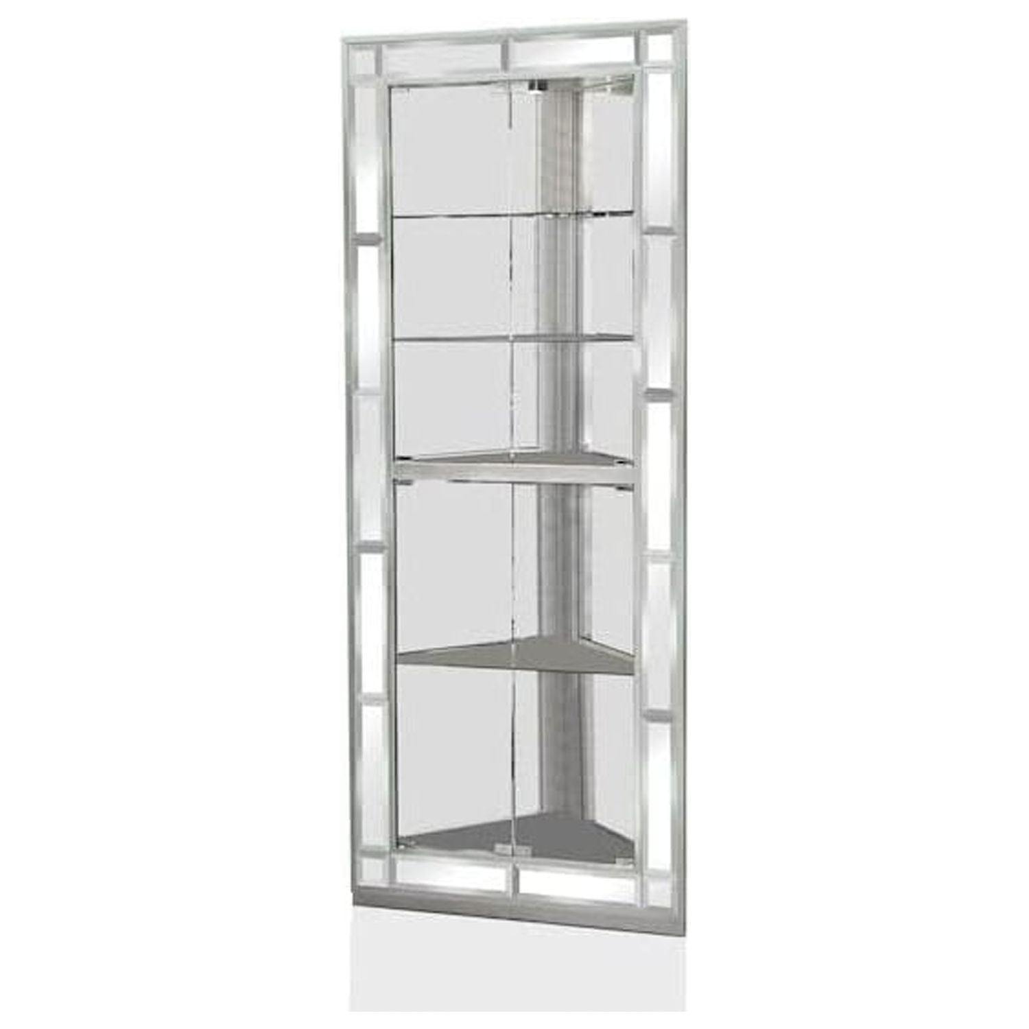 Maykoosh Classic Comfort Wood and Glass Corner Durable Crockery Cabinet ...