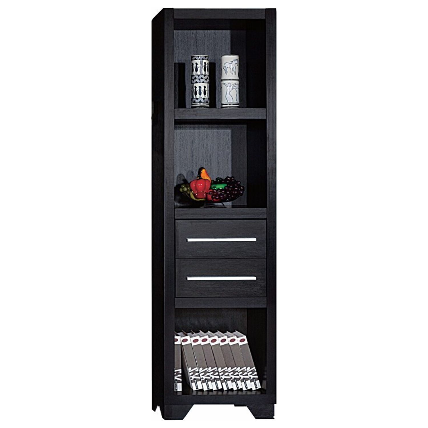 Coastal Media Tower - Wood Entertainment Center with Shelves & Drawers ...