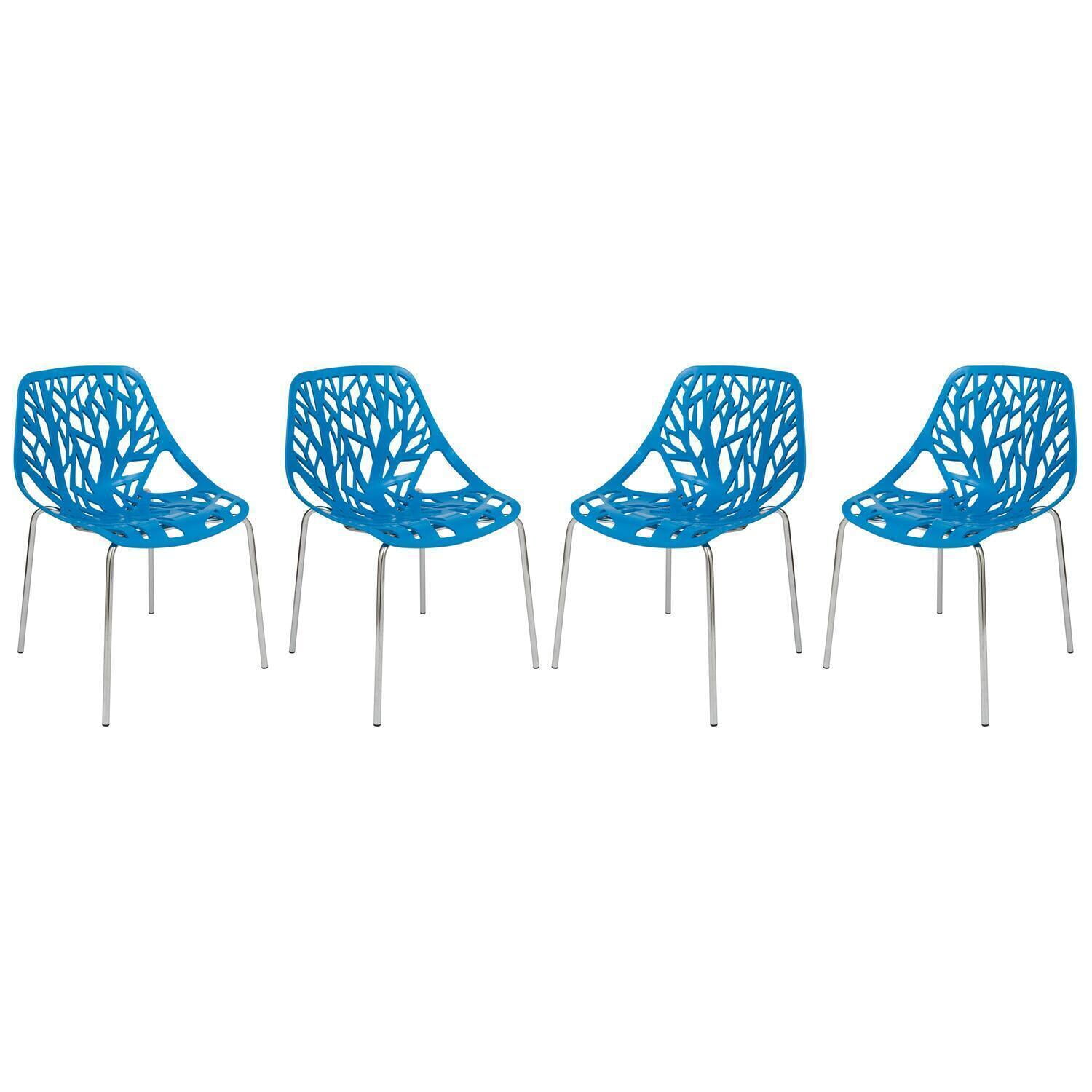 Modern Dining Chairs Set of 4 - Chic Contemporary Style, Cutout Design ...