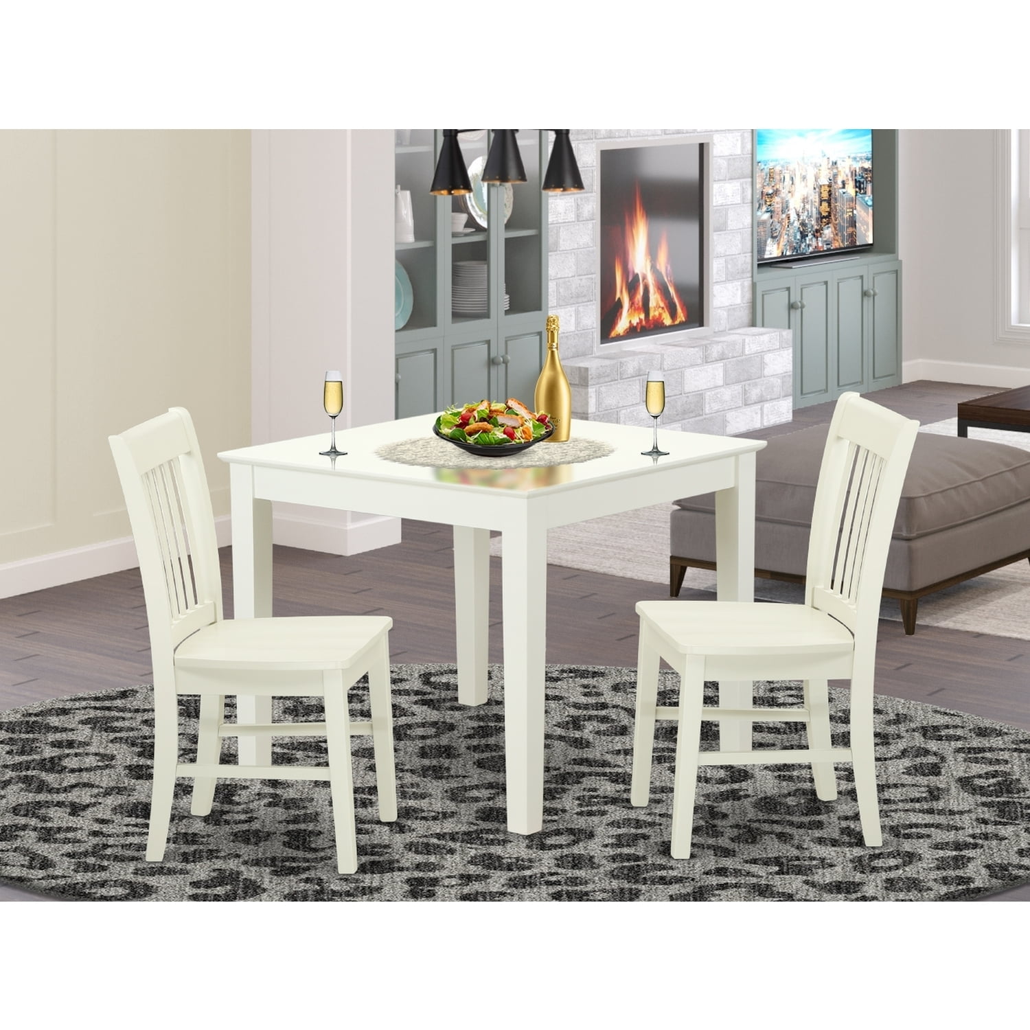 Maykoosh Country Cottage 3-Piece Dinette Table Set with Square Table ...