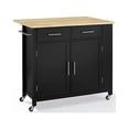 Kitchen Island Cart Wood Top Drop Leaf Portable Kitchen Storage Island ...