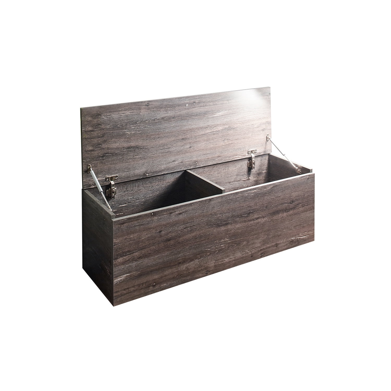 Coastal Storage Bench - Rustic Gray Entryway Bench with Storage ...