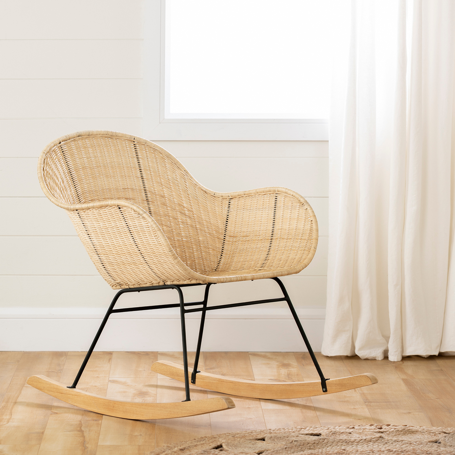 HomeStock Earthy Elegance Rocking Chair with Arm Rest, Foldable ...