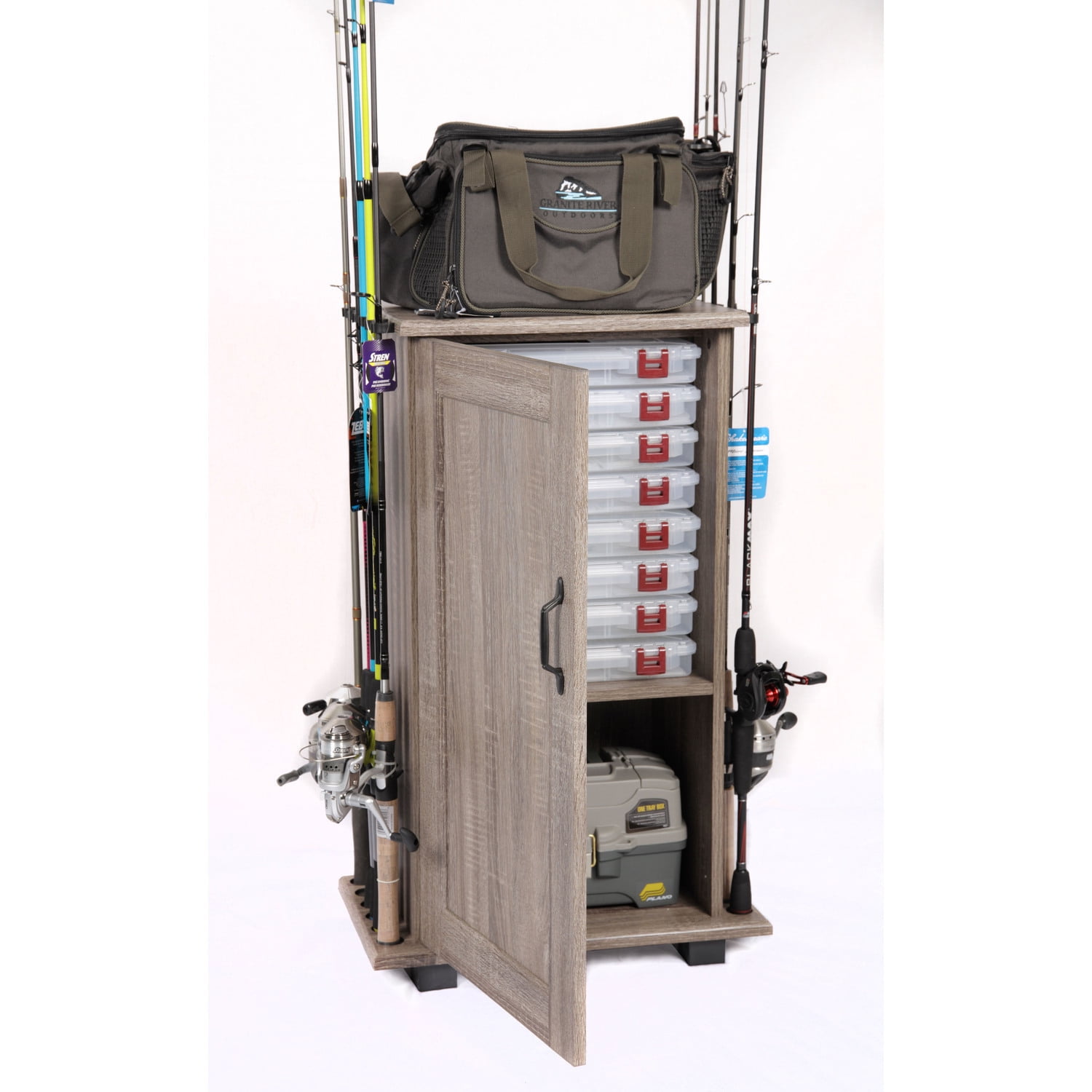 Maykoosh Eclectic Escape Fishing Storage Cabinet, Rough Sawn Barn Wood ...
