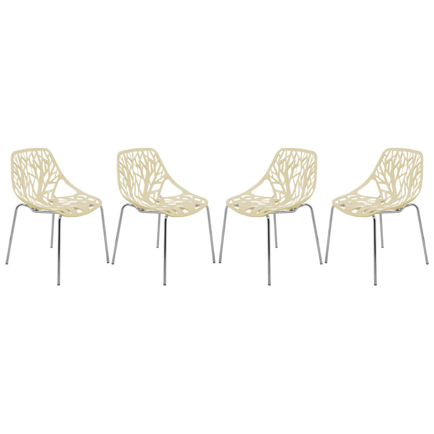 Maykoosh Eclectic Escape Modern Dining Chair with Chromed Legs - Set of ...
