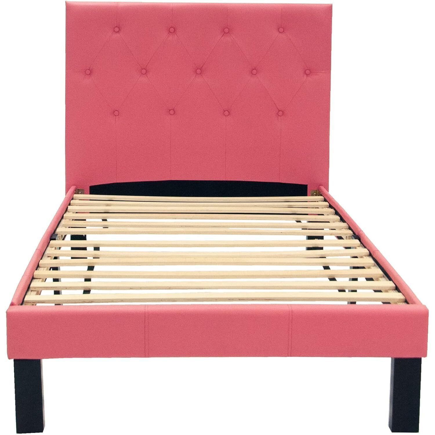 Maykoosh Elegant Escape Furniture Twin Upholstered Bed Frame with Slats ...