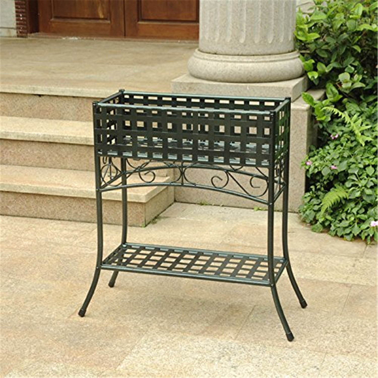Maykoosh Coastal Charm Iron Rectangular Plant Stand - Walmart Business ...