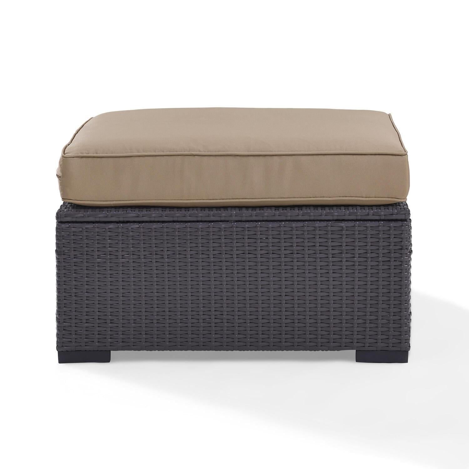 Maykoosh French Flair Outdoor Wicker Ottoman, Weather-Proof Ottoman ...
