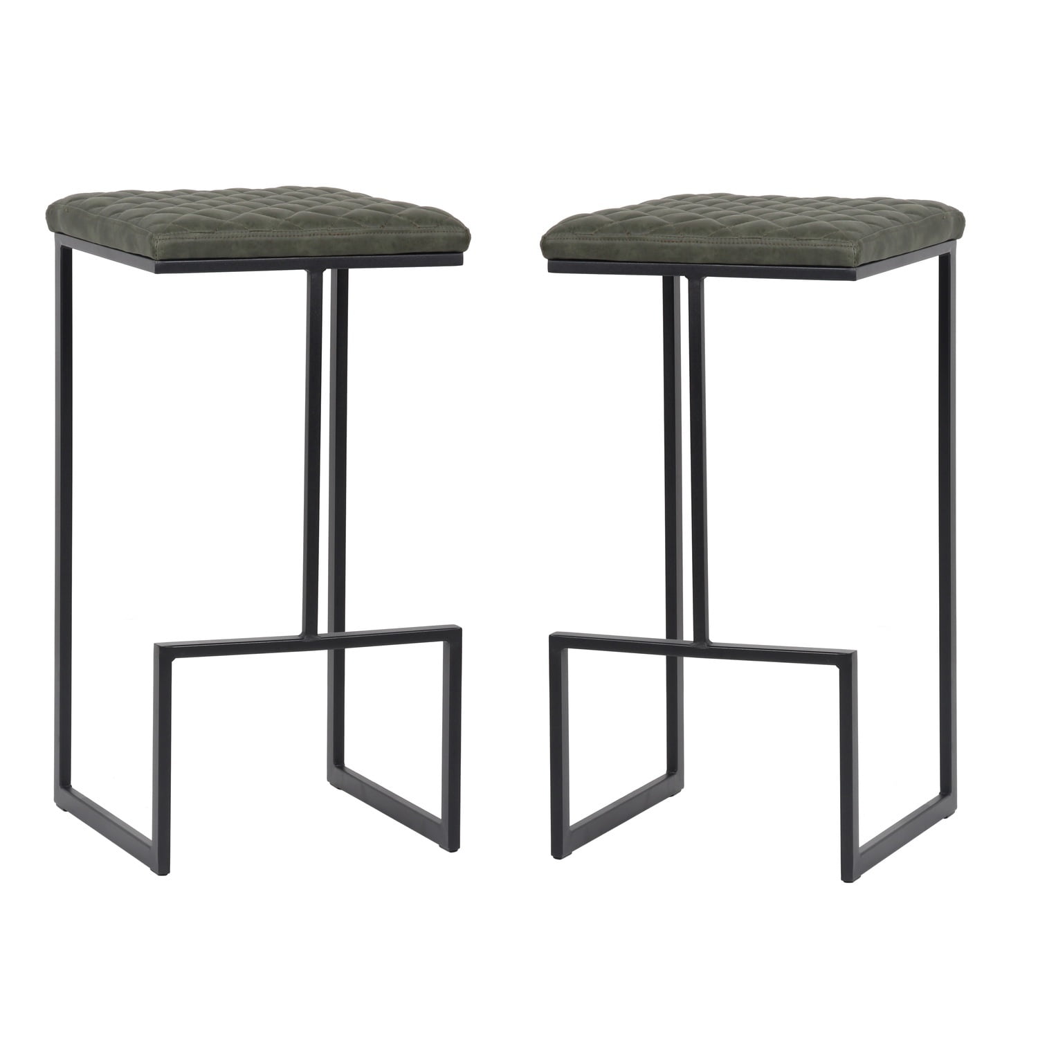Maykoosh Global Greatness Leather Bar Stools With Metal Frame Set of 2 ...