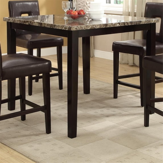 Gothic High Table Brown Wood Faux Marble Top Dining Table Modern ...