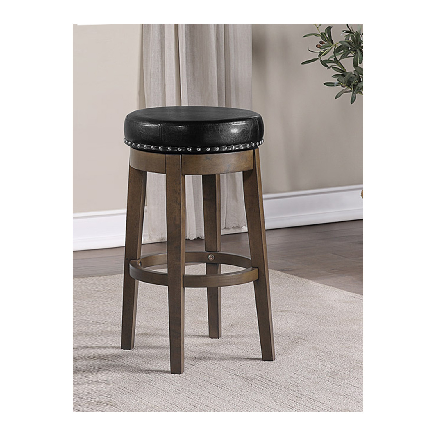 Maykoosh Gothic Grace Furniture 29" Round Swivel Bar Stool in Black ...