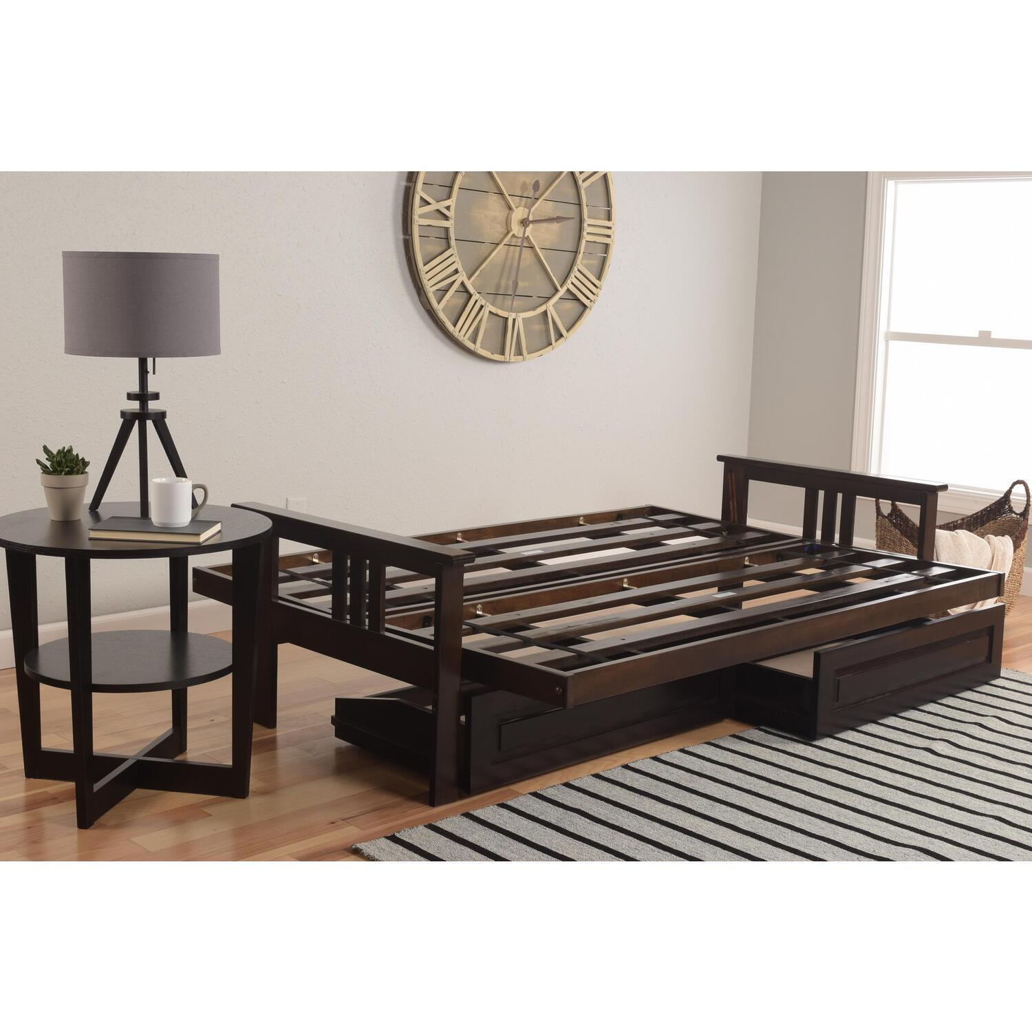 Maykoosh Island Oasis Futon Frame/Espresso Finish/Storage Drawers ...