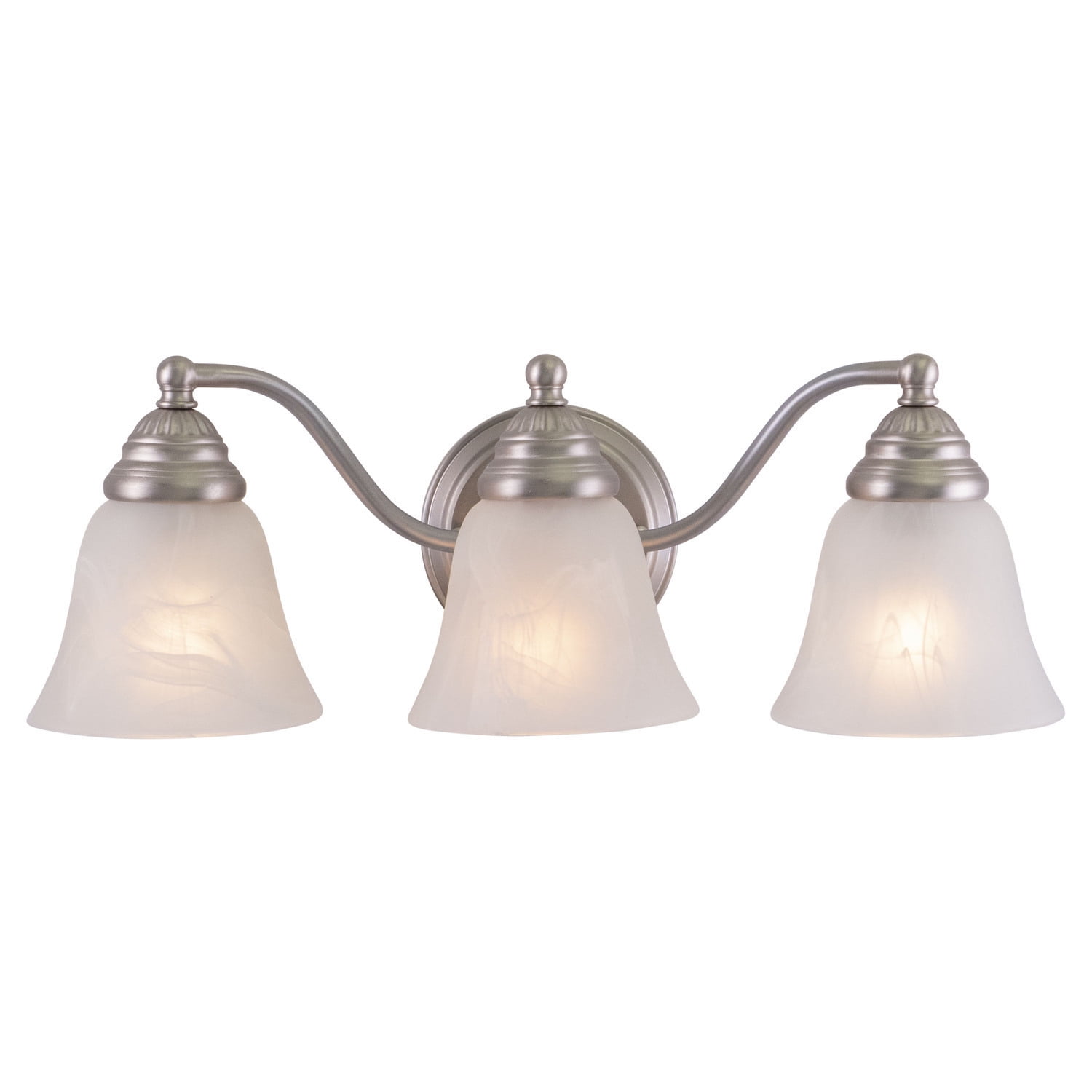 3 Light Vanity Light Fixture, Traditional Bathroom Lighting, Brushed ...
