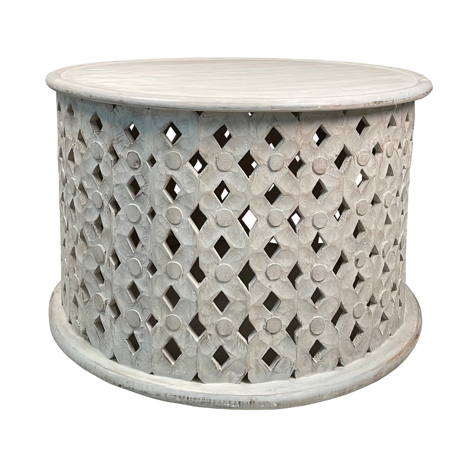 Maykoosh Lakeside Living 28 Inch Artisanal Round Mango Wood Coffee ...