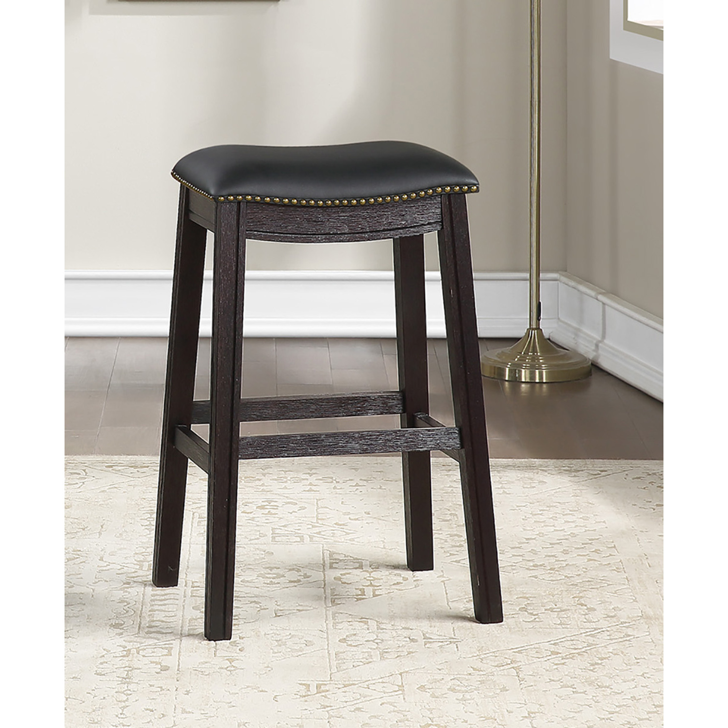 Maykoosh Mediterranean Magic Furniture 29" Saddle Bar Stool in Black ...