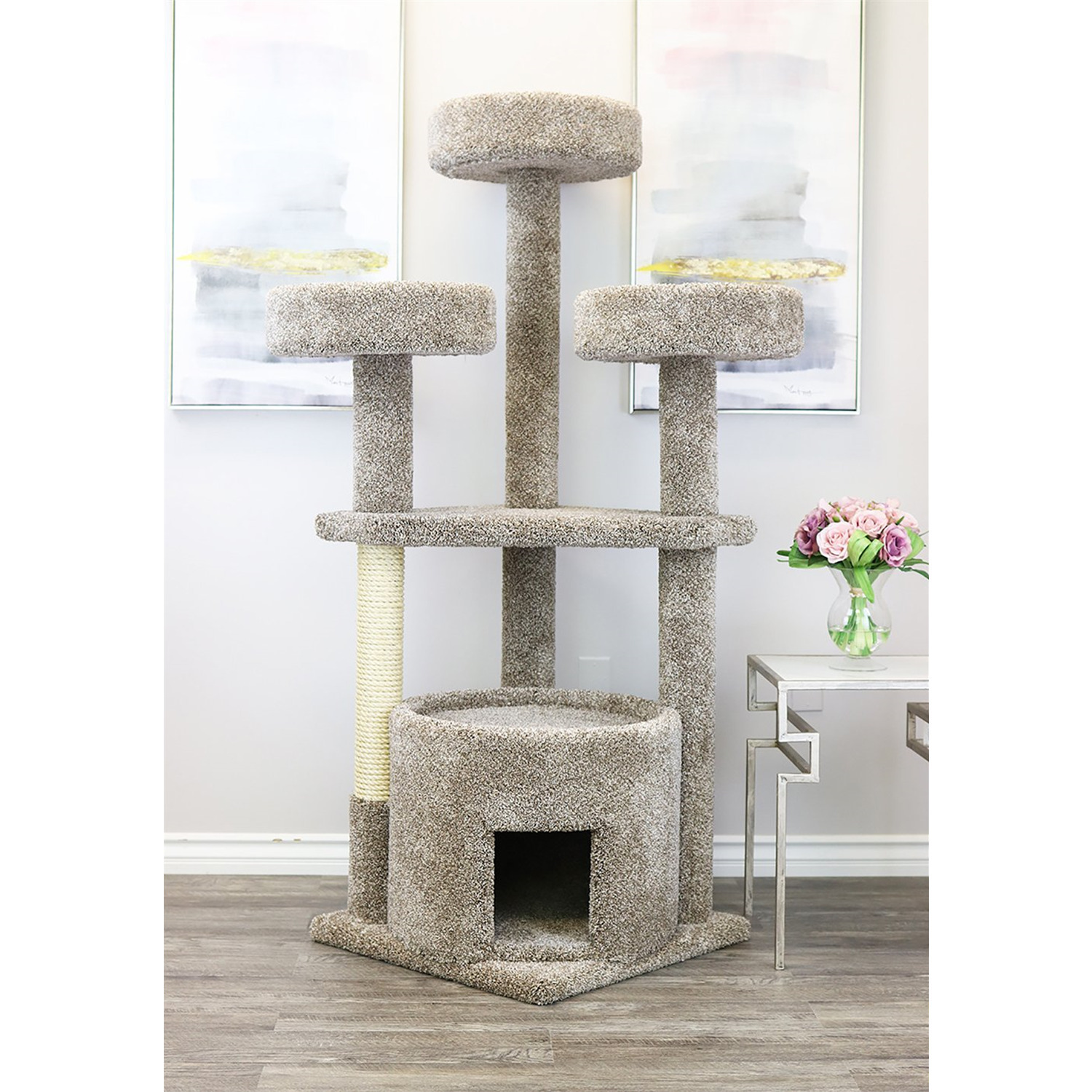 Maykoosh Modern Motifs Cat Tree Cat House, Carpet Construction, Extra ...
