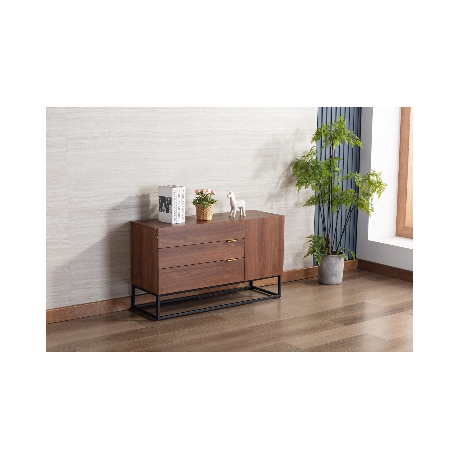 Maykoosh Mountain Lodge Walnut Brown Wood TV Stand Console Table ...