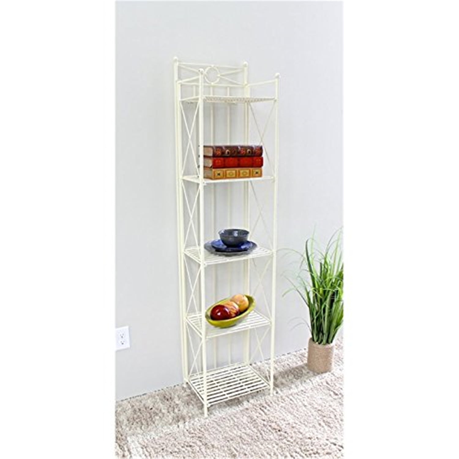 Maykoosh Mountain Majesty Narrow 4-Tier Iron Folding Bakers Rack ...