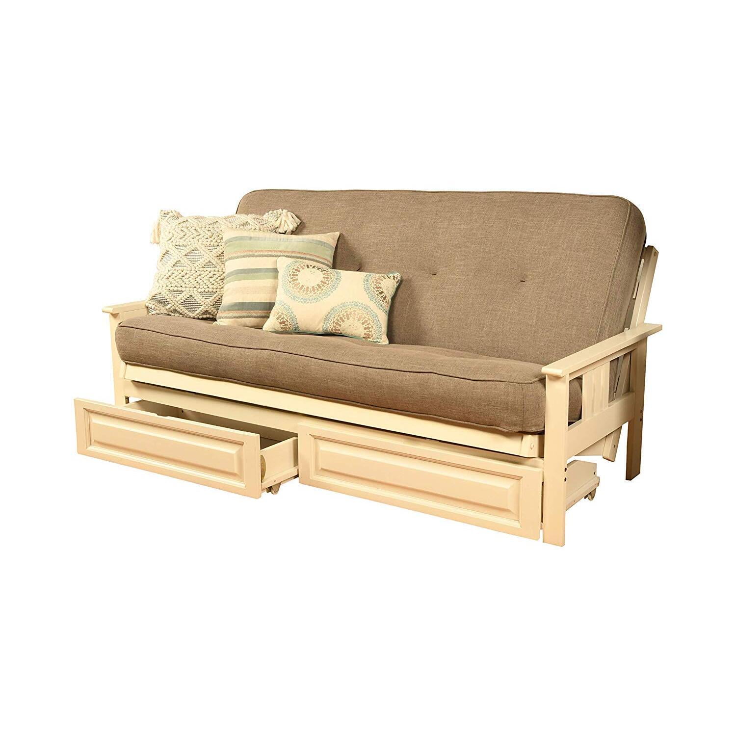 Maykoosh Natural Beauty Full Futon Frame with Storage Drawers, Color ...