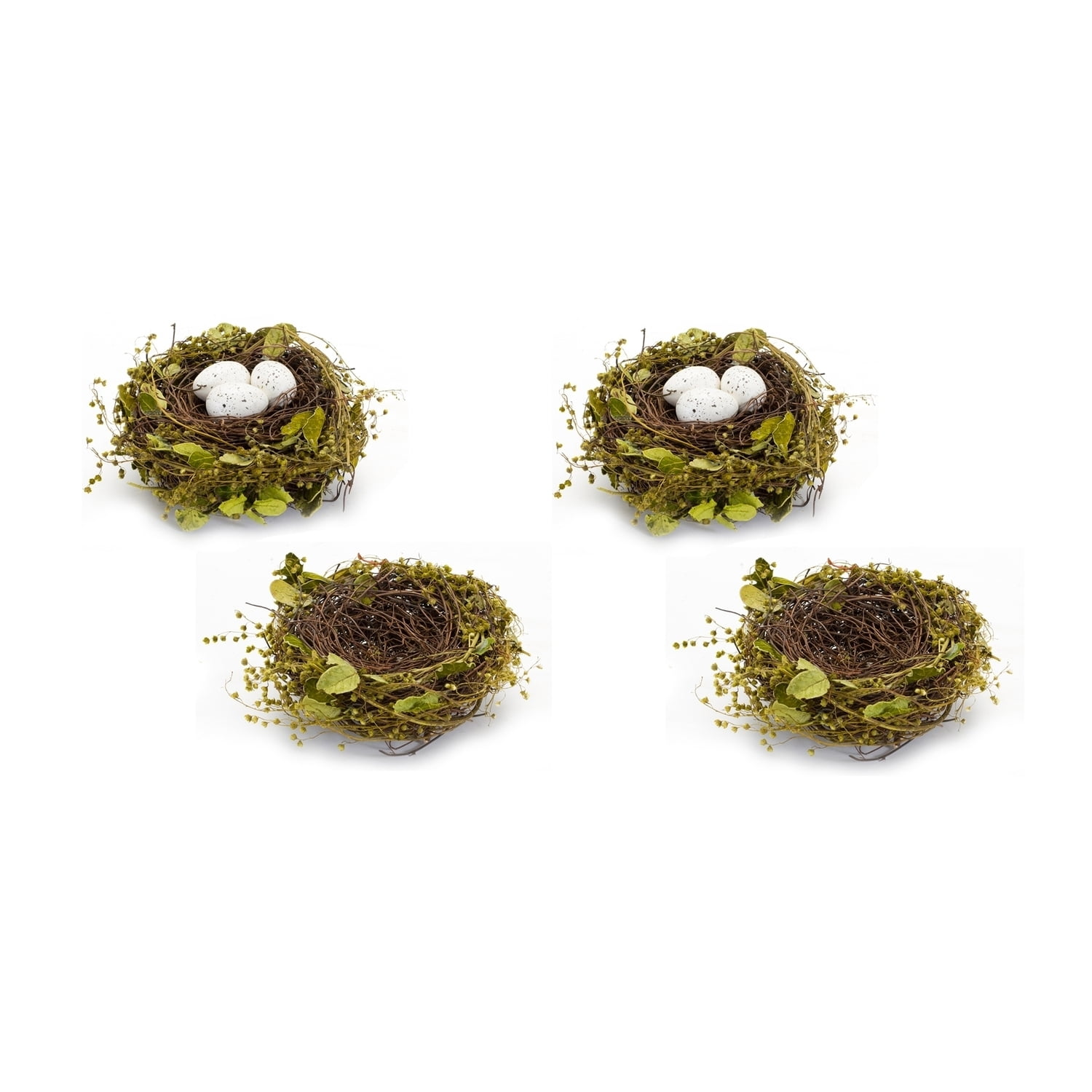 Natural Bird Nests with Eggs - Spring Home Decor Set of 4 - Rustic Twig ...