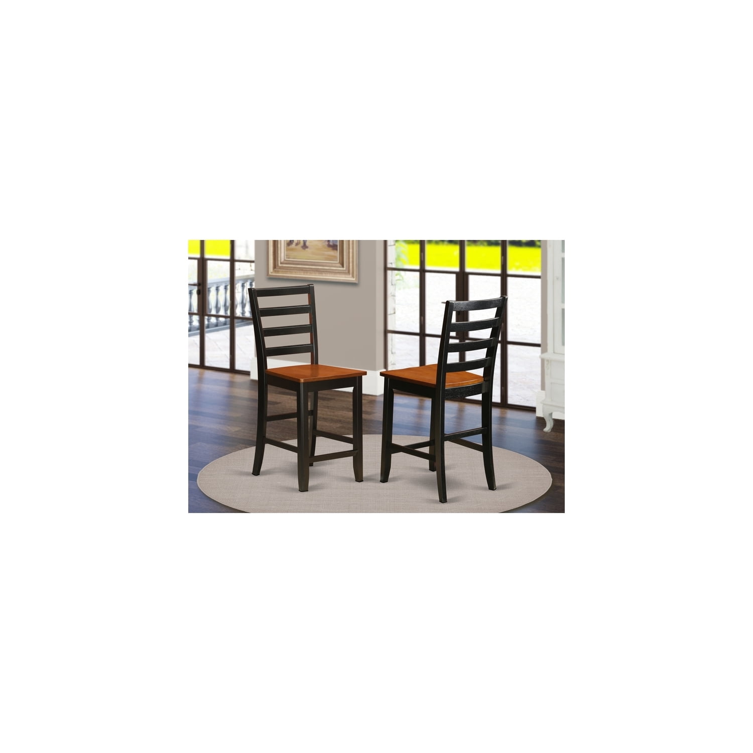 Maykoosh Neo-Classical Nostalgia Stool with Wood Seat & Ladder Back, 18 ...