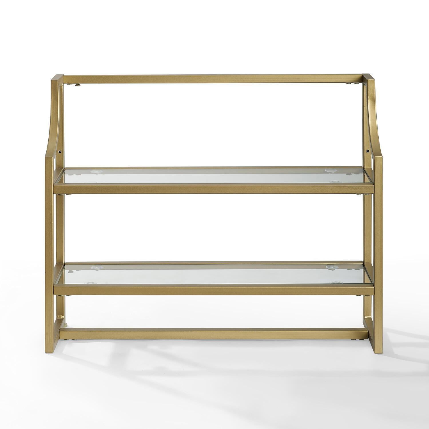 Maykoosh Old World Wall Shelf, Gold Finish Frame, 6"D X 24"W X 19"H ...