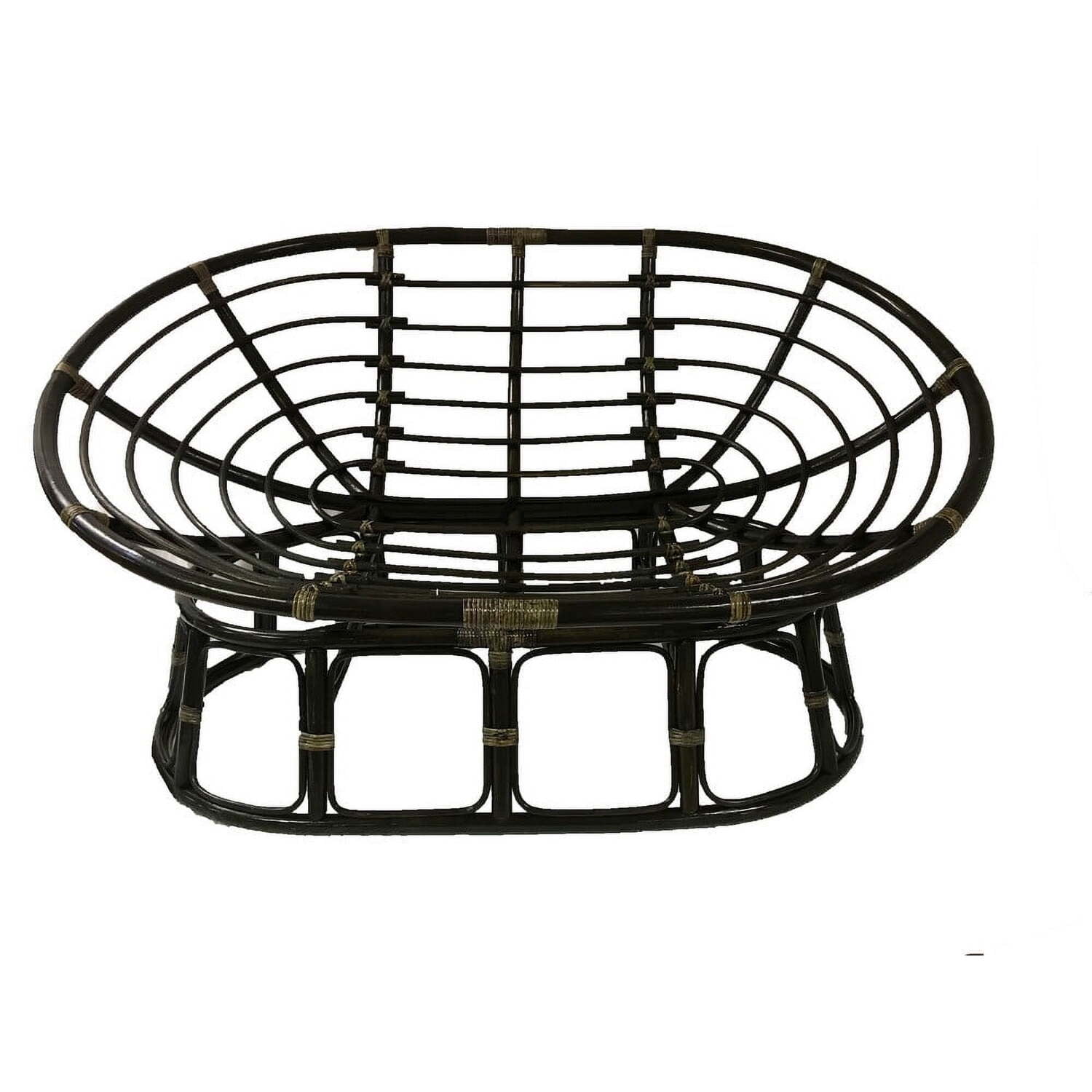 Maykoosh African Artistry Rattan Double Papasan Chair With Twill ...