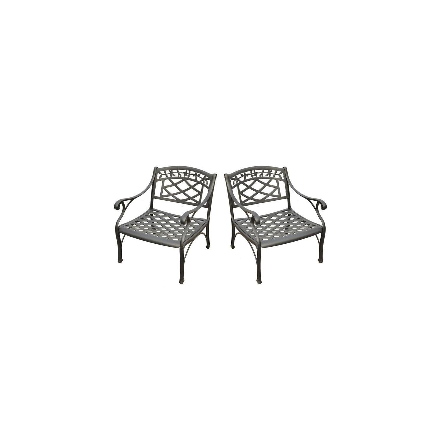 Maykoosh Renaissance Refinement 2-Piece Solid-Cast Aluminum Outdoor Conversation Set - 2 Club ...