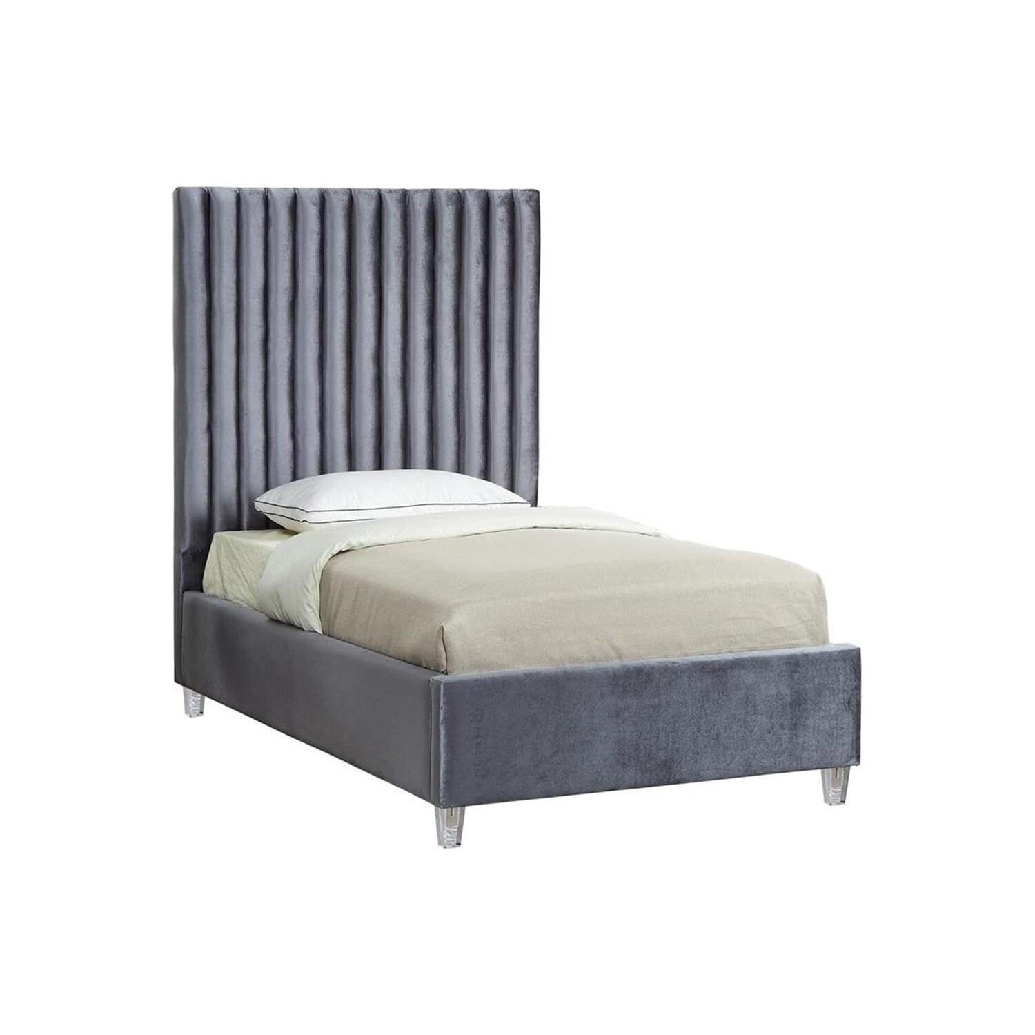 Renaissance Rhapsody Modern Contemporary Velvet Upholstered Bed With ...