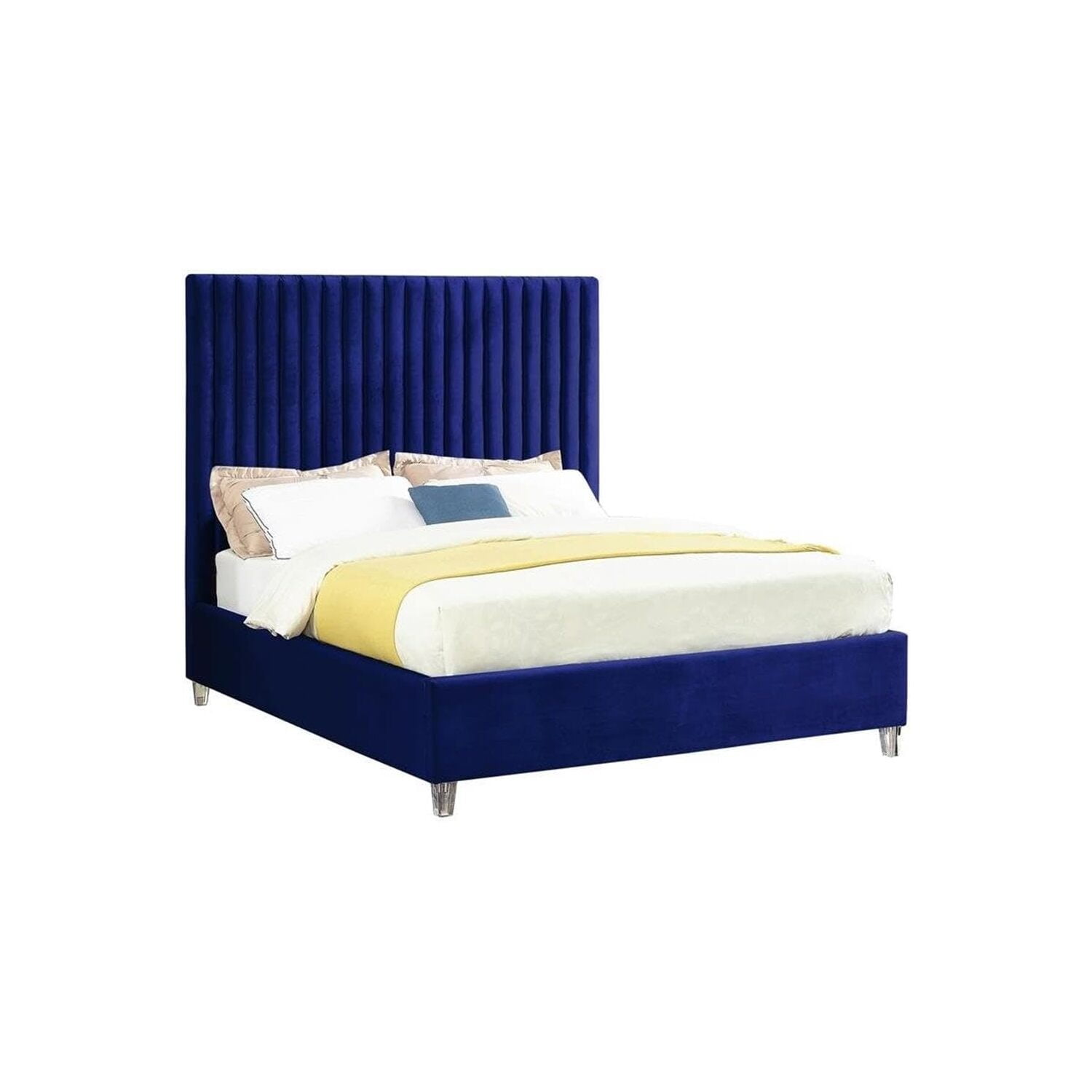 Renaissance Rhapsody Modern Contemporary Velvet Upholstered Bed With ...