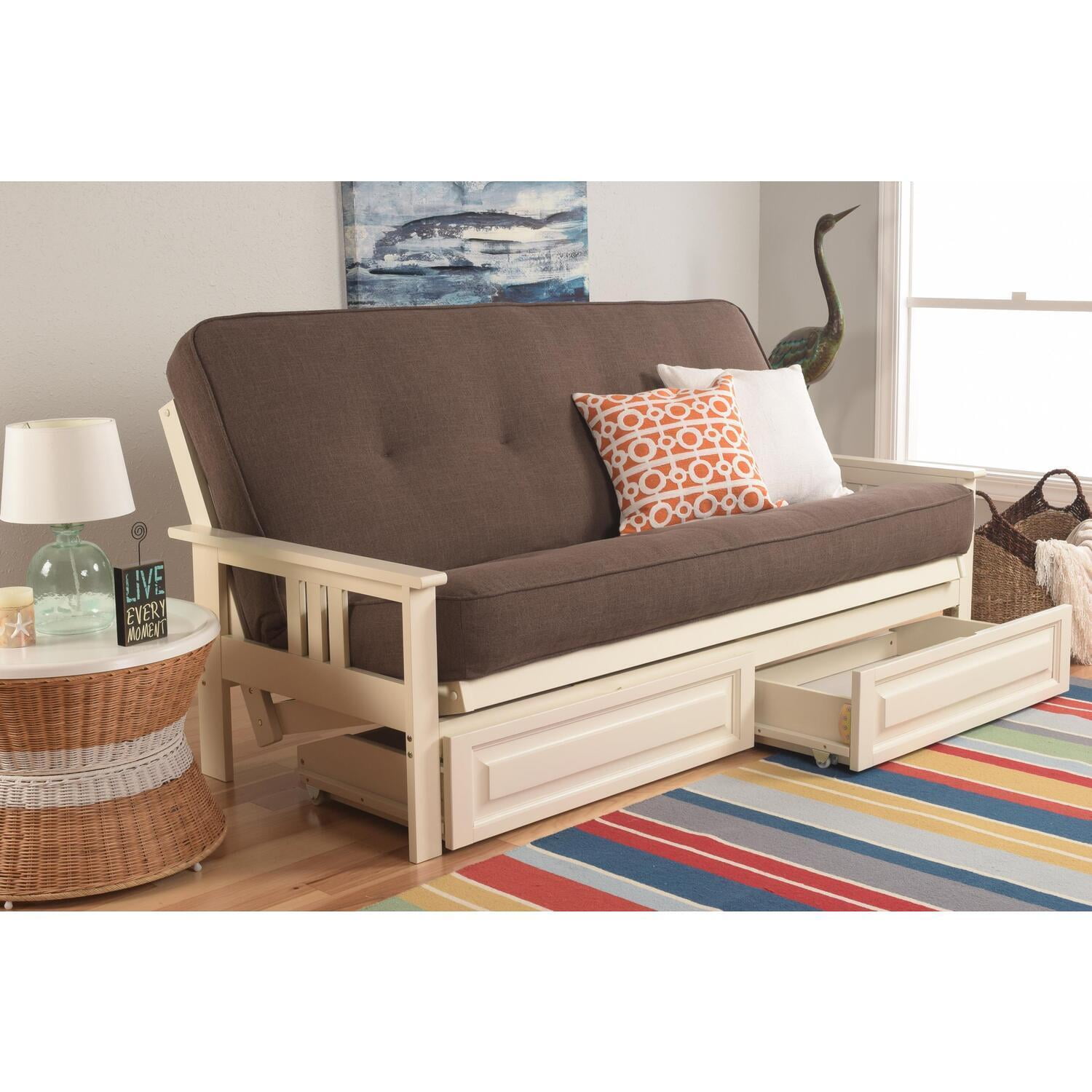 Maykoosh Island Oasis Full Futon Frame Set with Mattress and Storage ...
