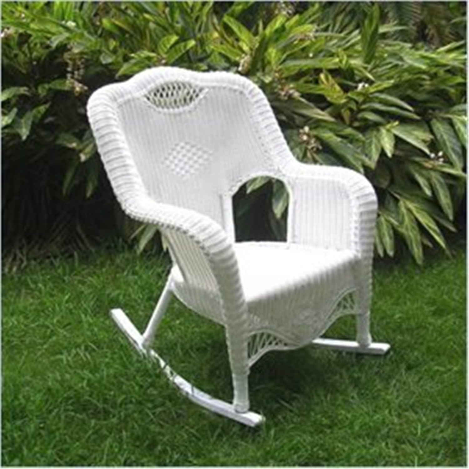 Rocking Chair Indoor Outdoor Resin Wicker Rocker Comfortable Patio ...