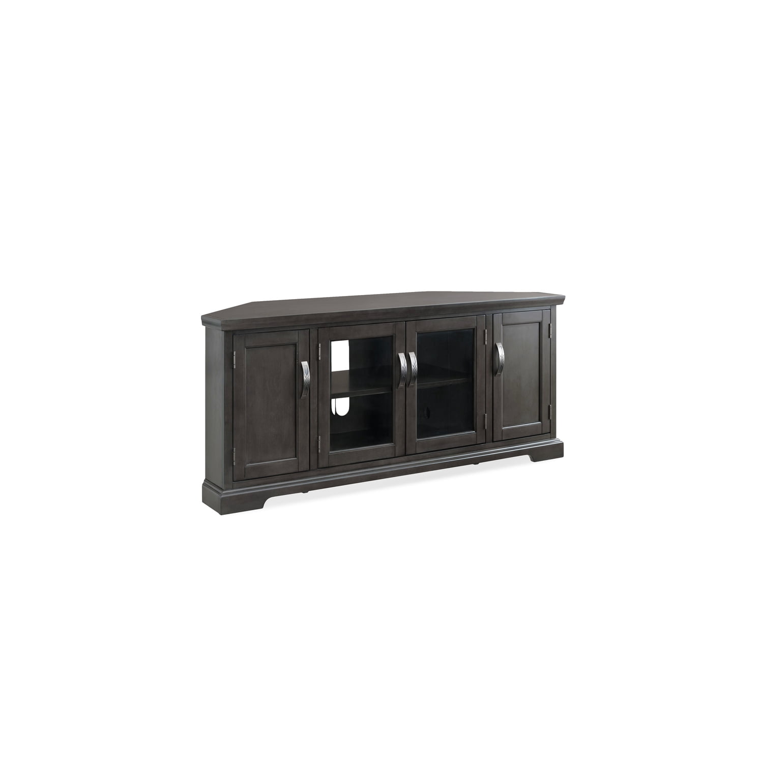 Maykoosh Rococo Radiance Corner Tv Stand In Riverstone Gray For 65" Tvs, Features Enclosed ...