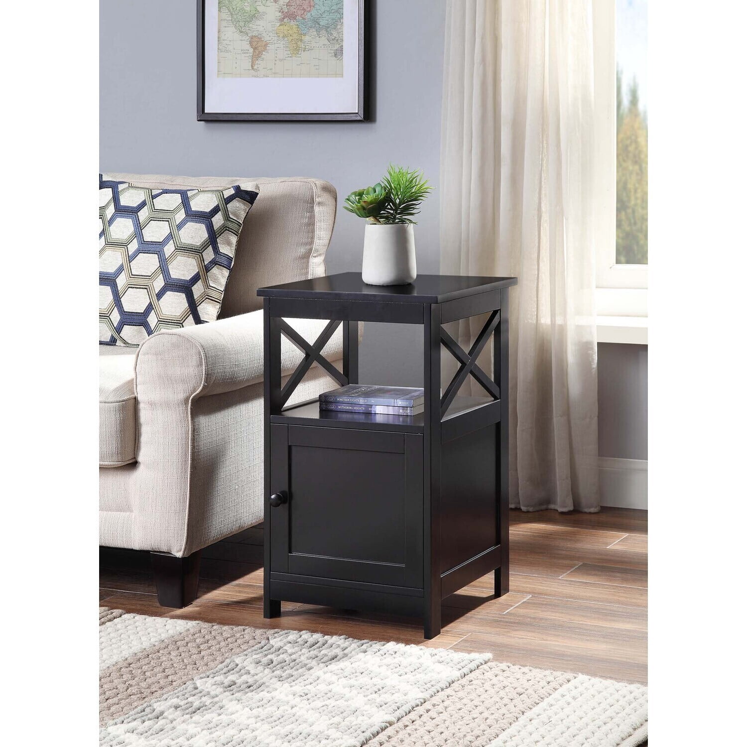 Maykoosh Rococo Radiance End Table with Storage Cabinet and Shelf ...