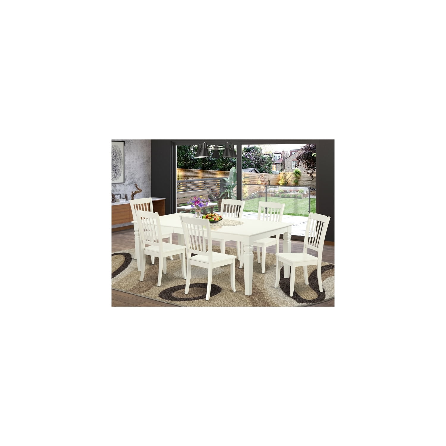 Maykoosh Rococo Romance 7Pc Rectangular 66/84 Inch Table With 18 In ...