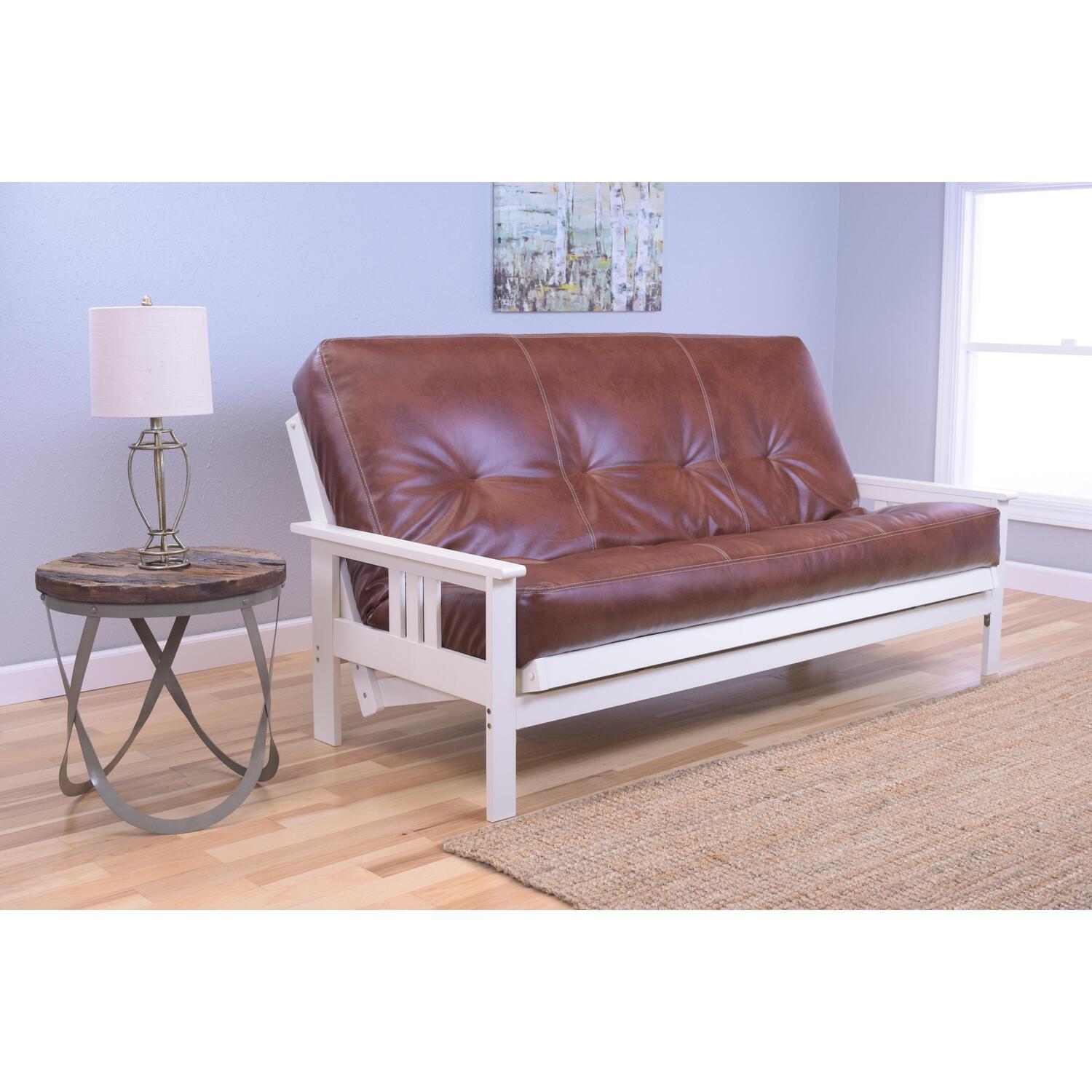 Maykoosh Rustic Ranch Futon Frame/Antique White Finish/Oregon Trail ...