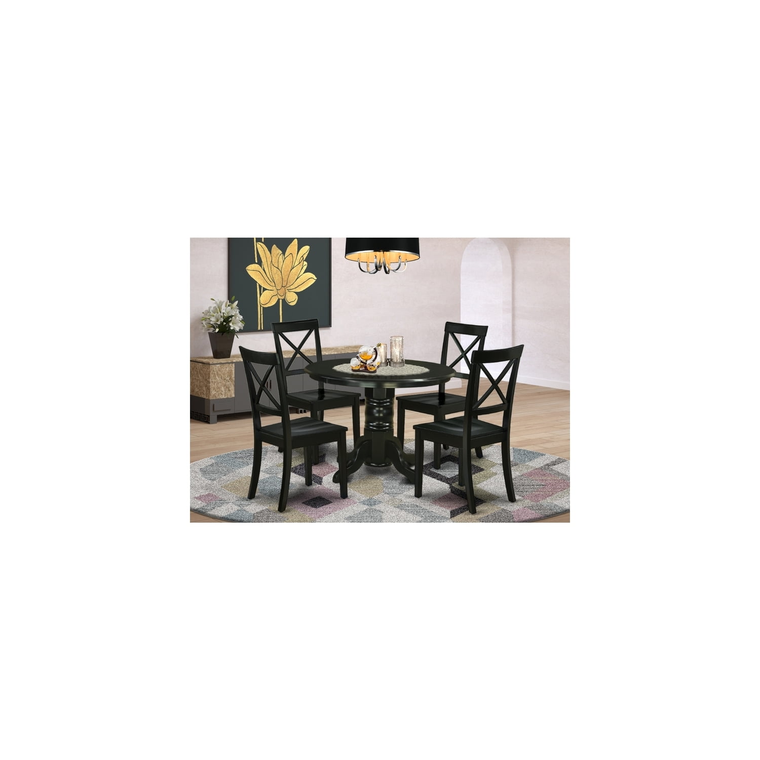 Maykoosh Rustic Retreat 5Pc Round 42-Inch Dining Room Table - Includes ...